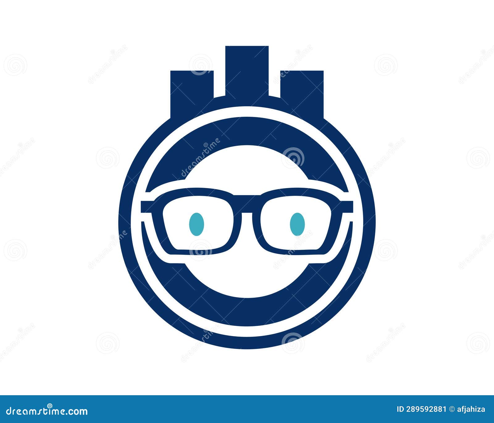 Geek Head Bar Logo Template Stock Vector - Illustration of geek, symbol ...