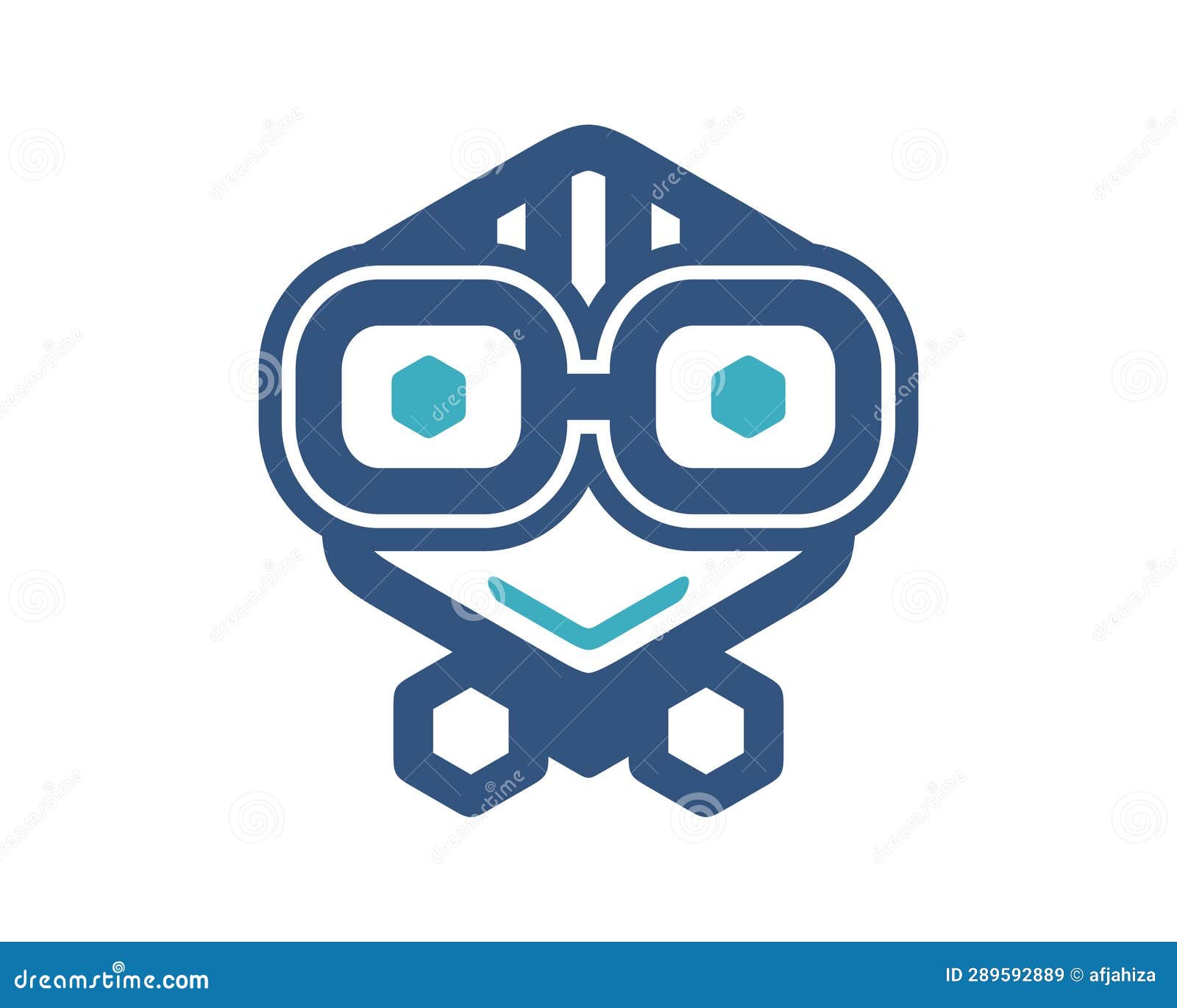 Geek Head Silhouette Logo Vector Illustration | CartoonDealer.com #86672974