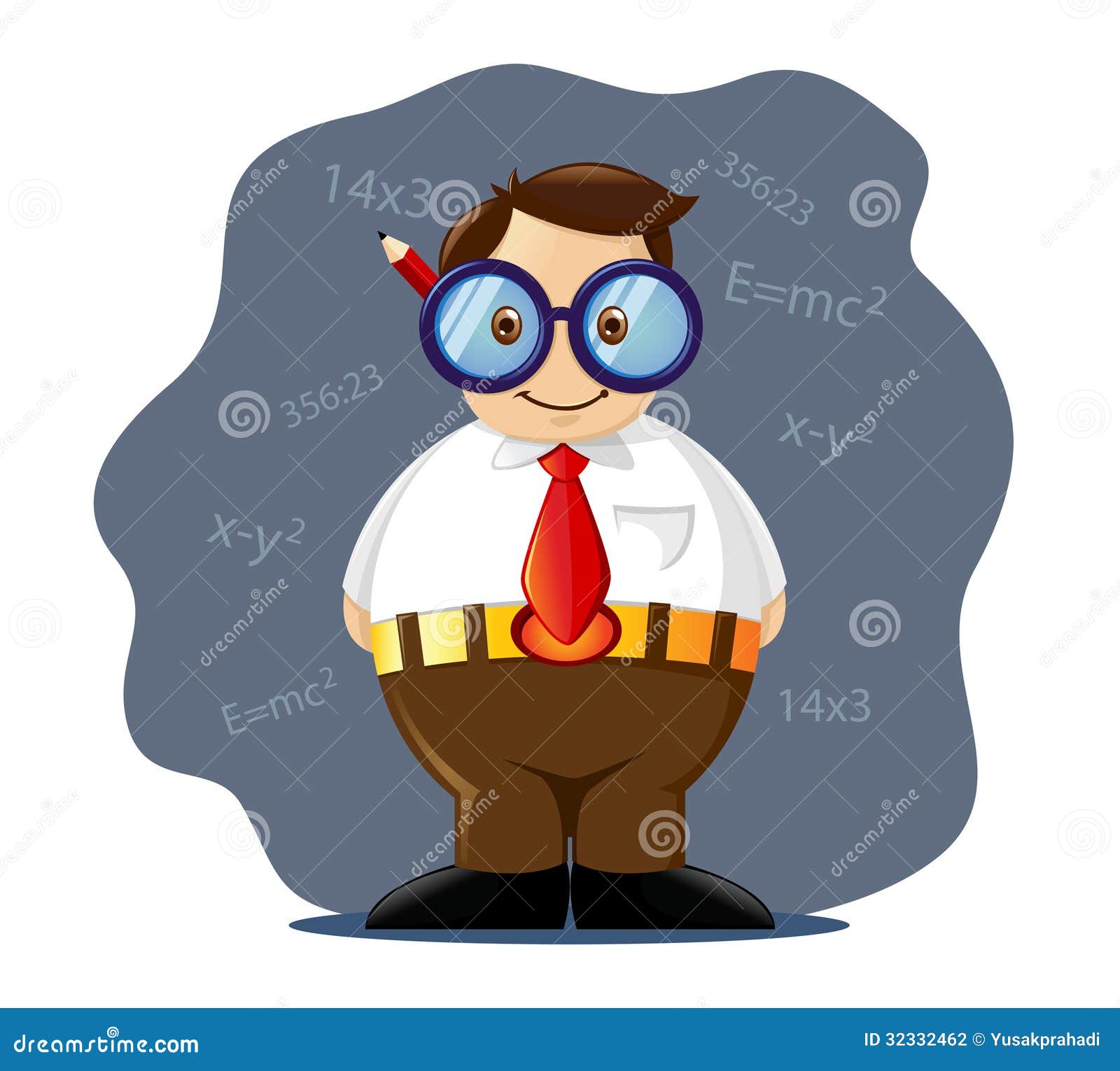 Fat Nerd Boy with Big Glasses Stock Vector - Illustration of happy ...