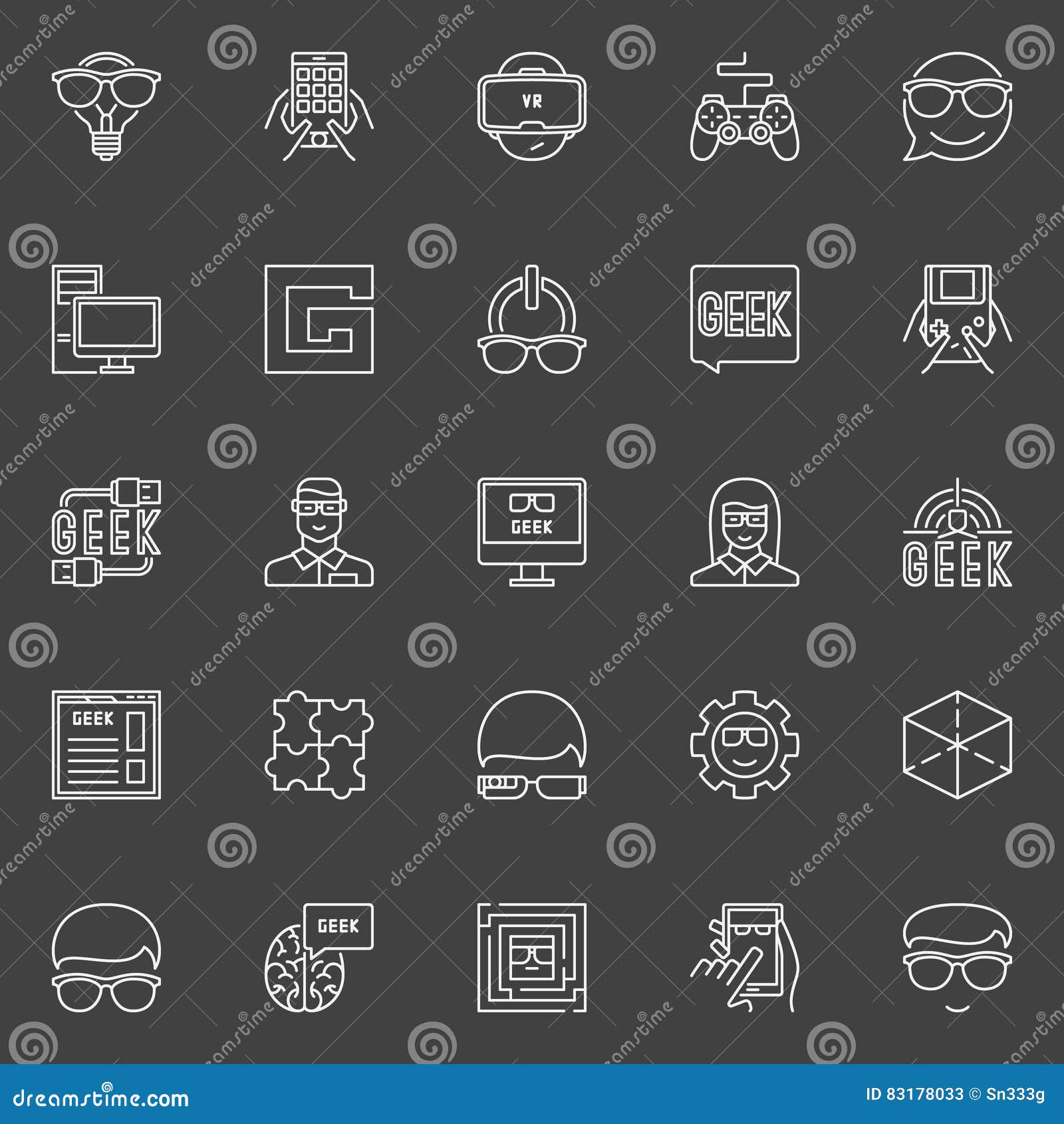 Geek line vector icons stock vector. Illustration of designer - 83178033 Geek line vector icons stock vector. Illustration of designer - 83178033