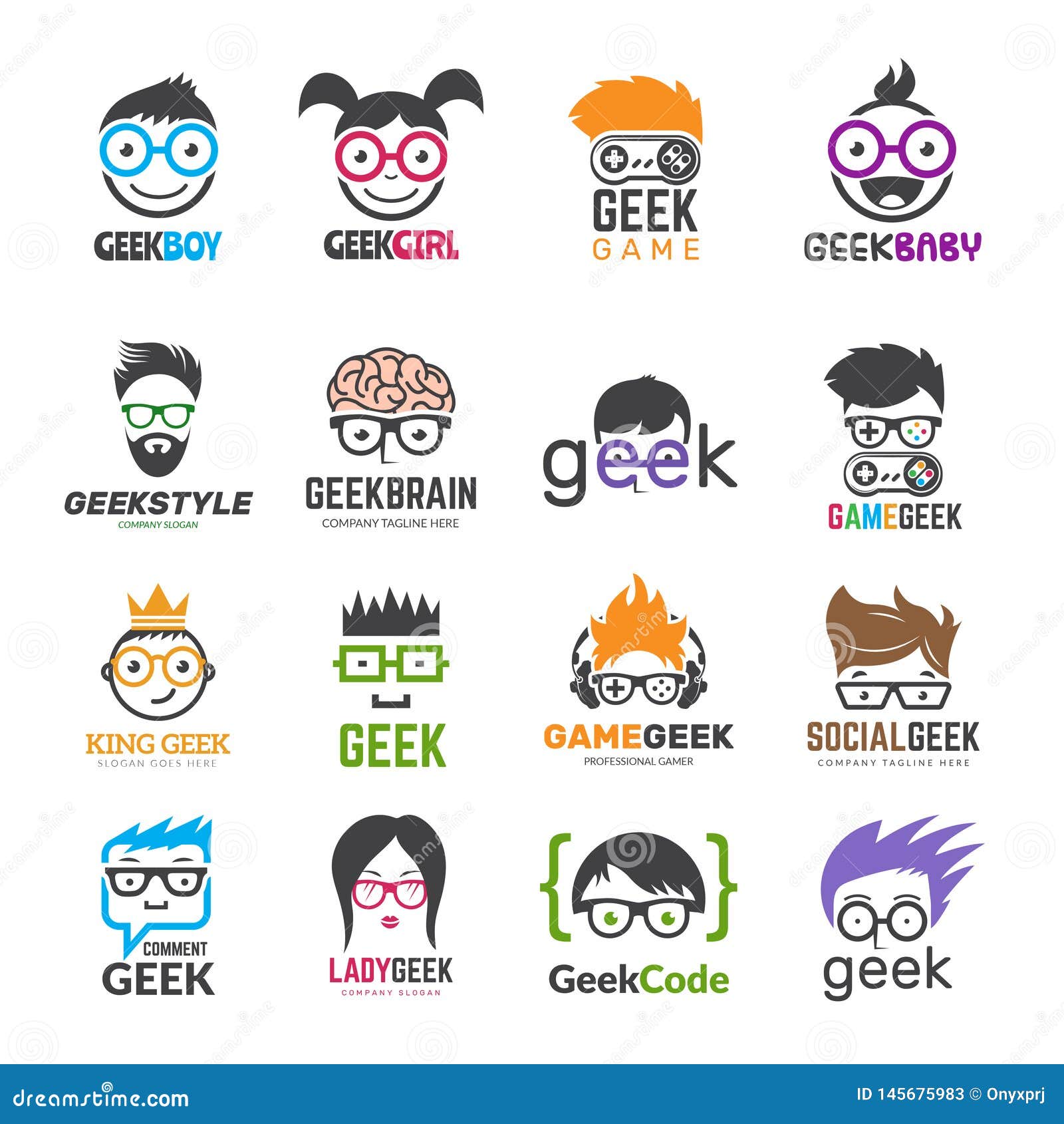 Geek Logotypes. Identity for Smart Kids Computer Programmers ...