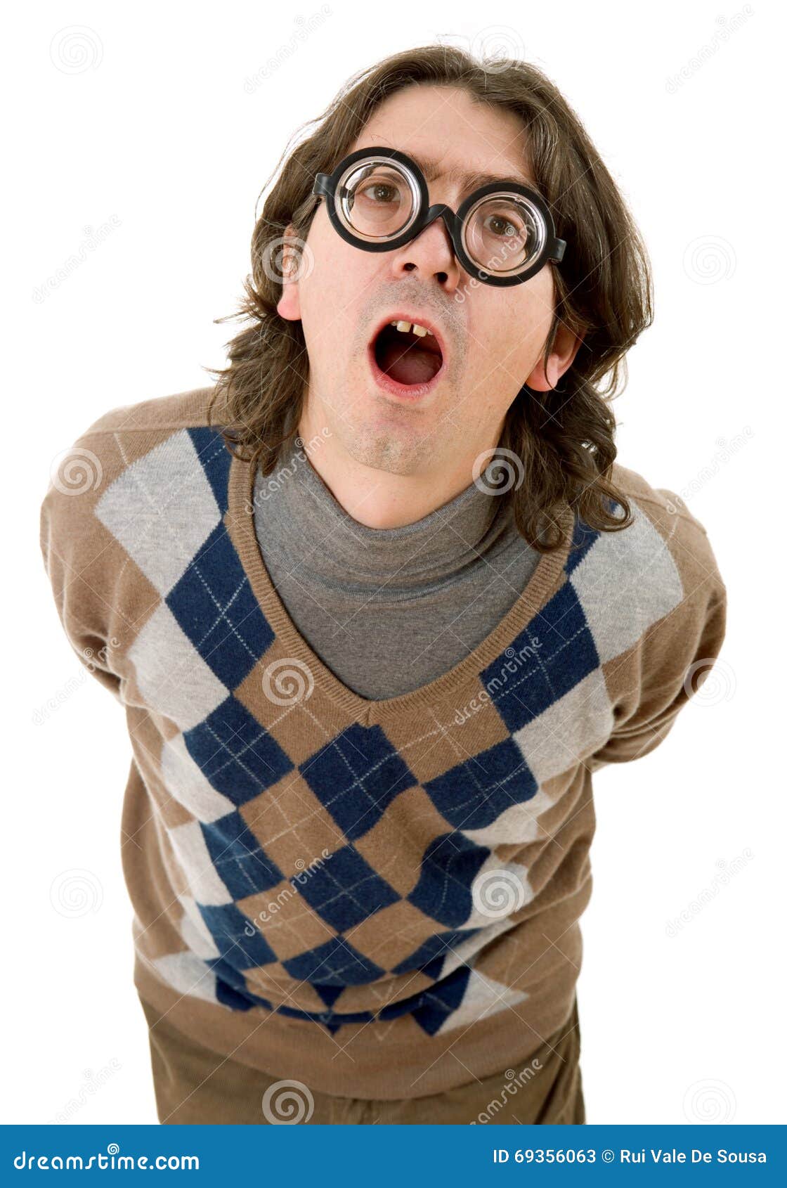 Geek man stock image. Image of frowning, facial, thinking - 69356063