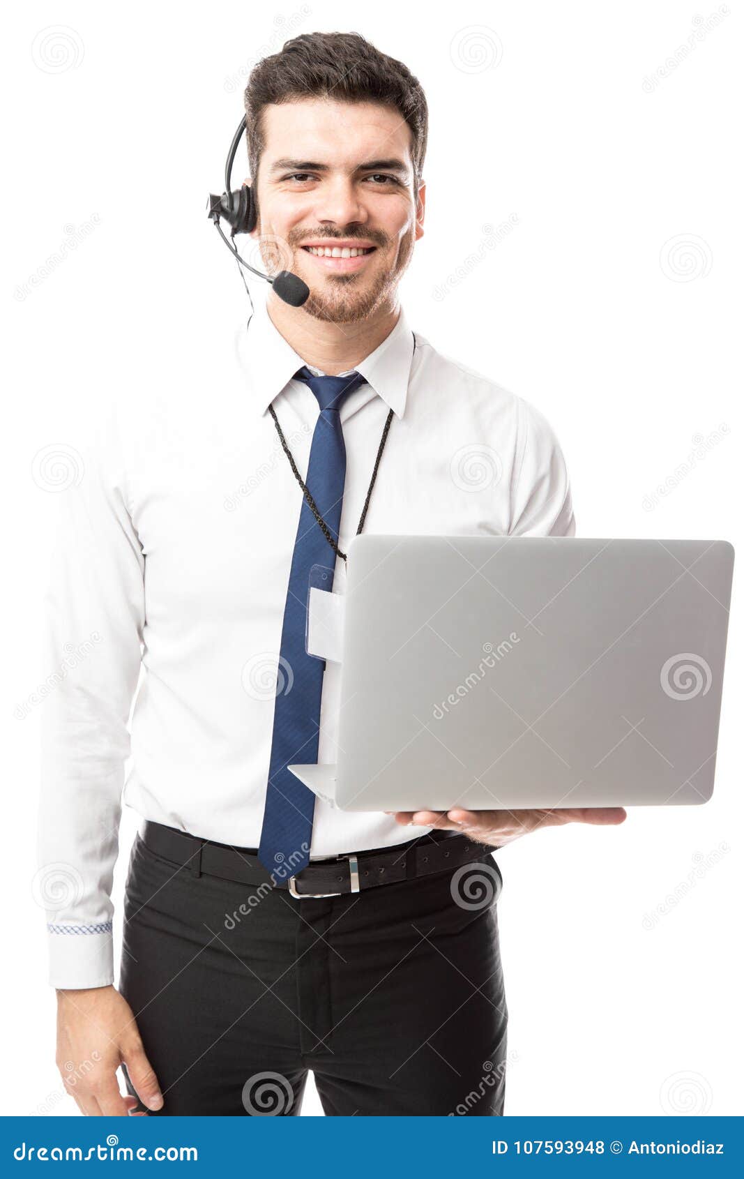 Geek Man Working in a Call Center Stock Photo - Image of handsome ...
