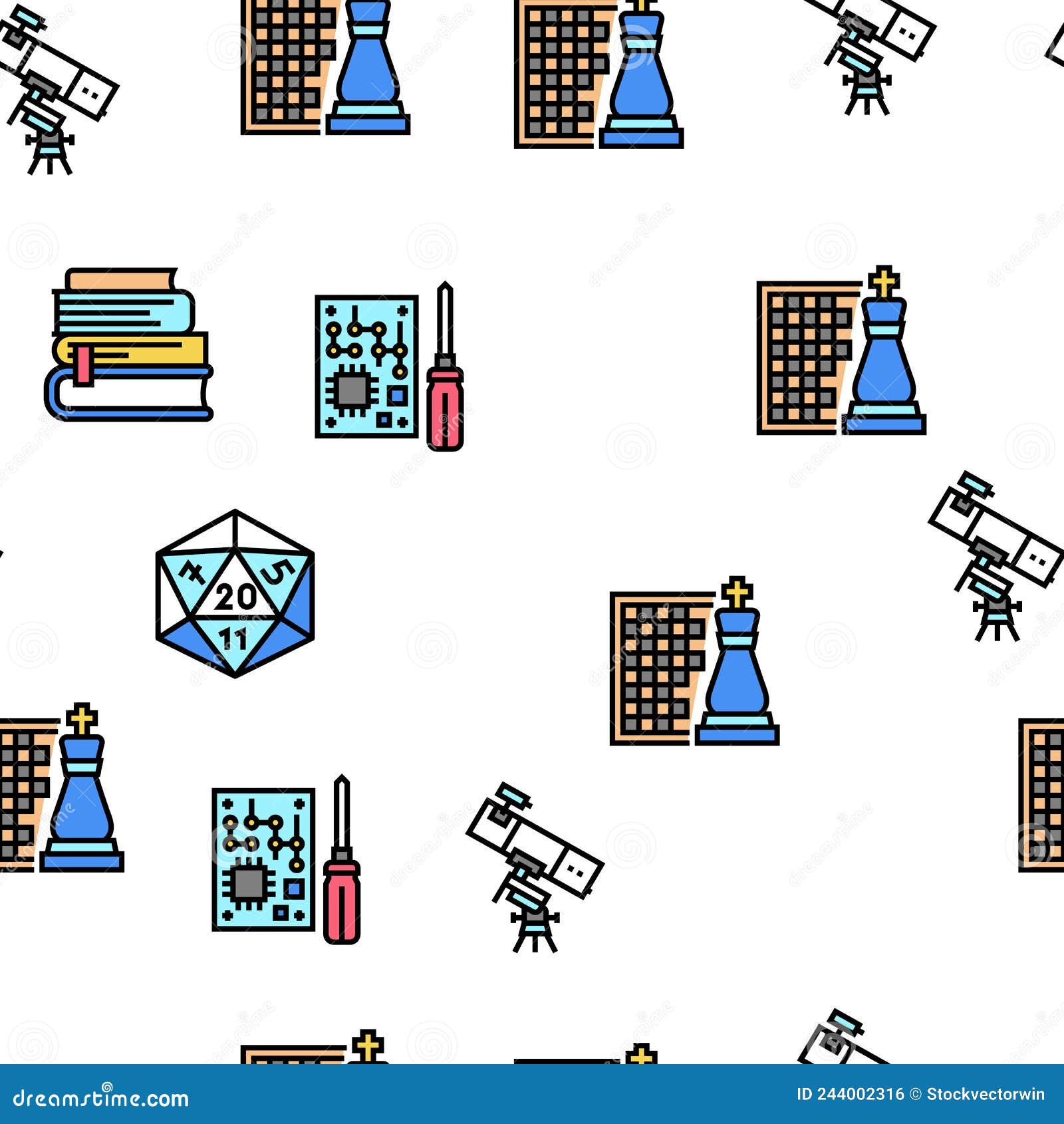 Geek, Nerd and Gamer Vector Seamless Pattern Stock Vector ...