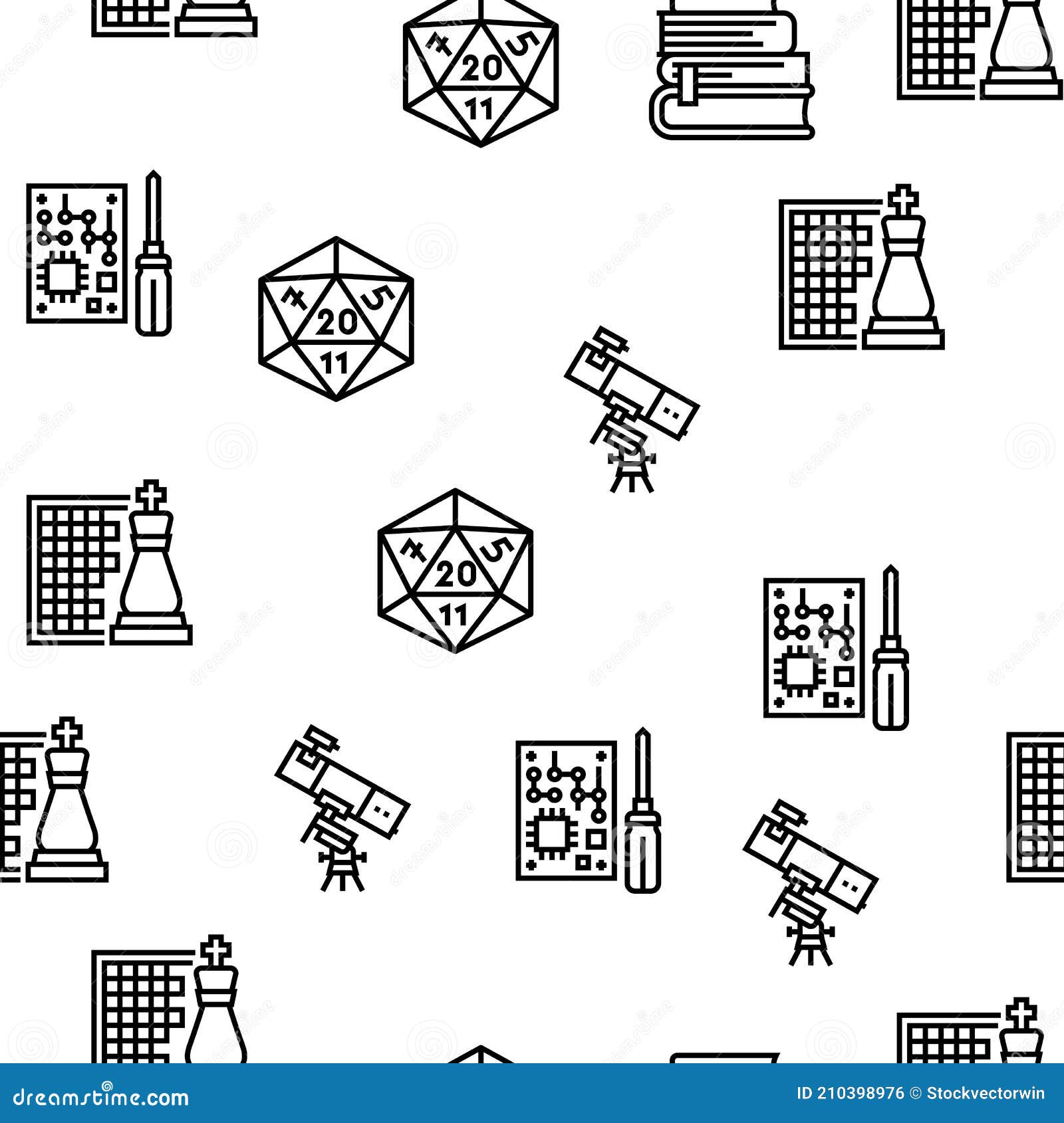 Geek, Nerd and Gamer Vector Seamless Pattern Stock Vector ...