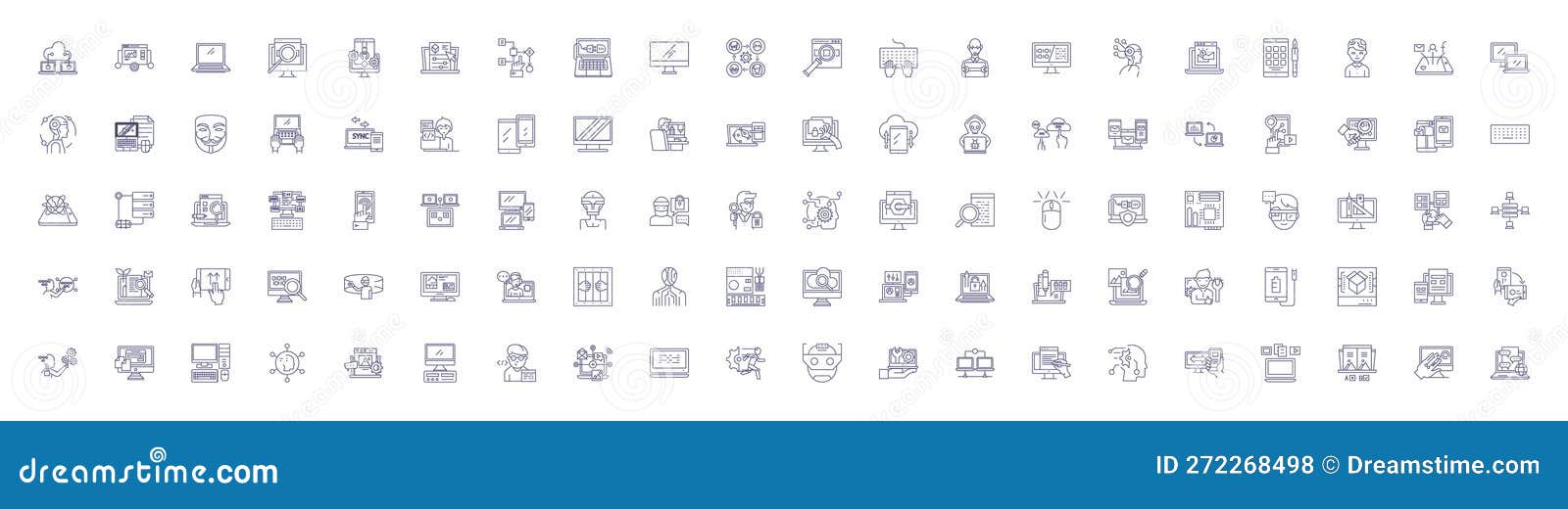 Geek Nerds Line Icons Signs Set Design Collection Of Geek Nerds