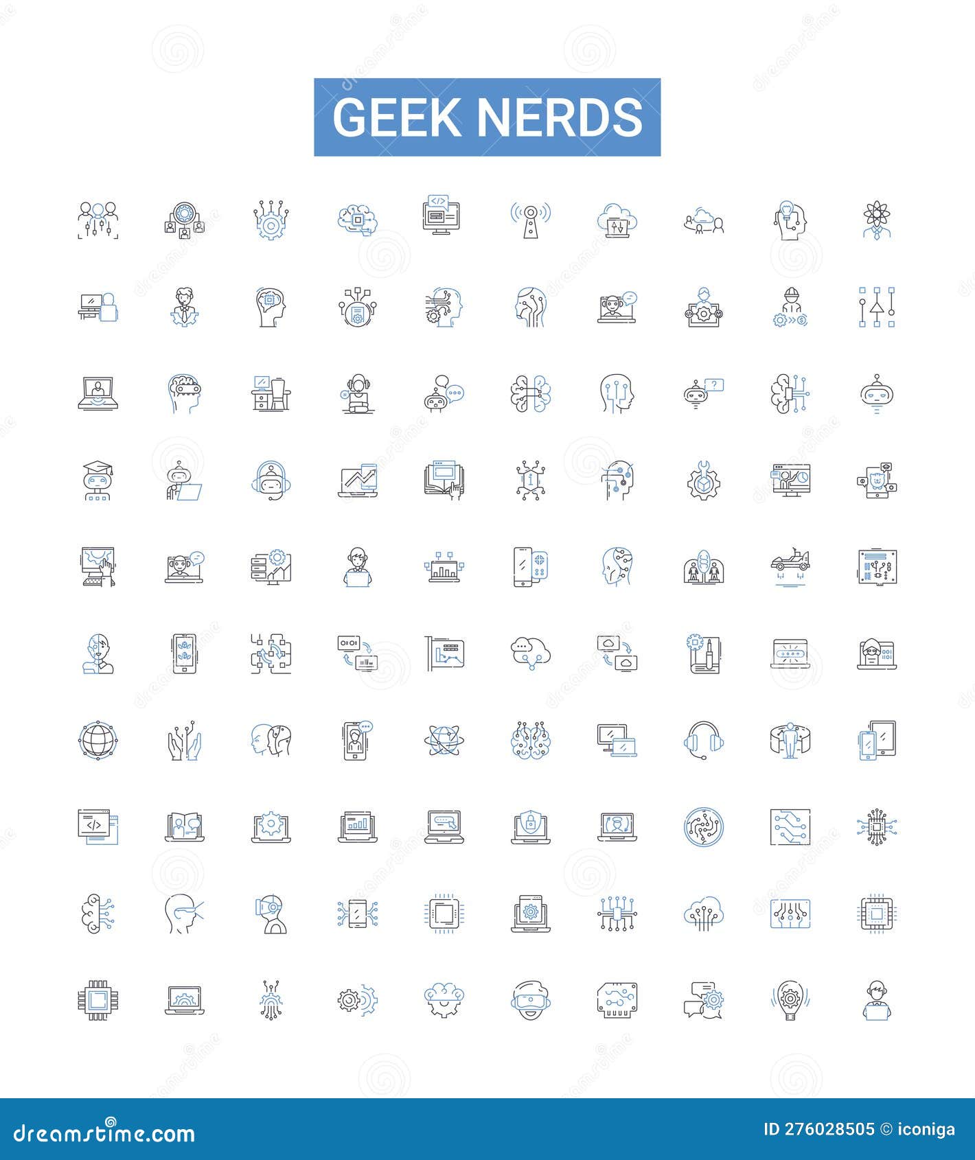 Geek Nerds Outline Icons Collection. Geeks, Nerds, Hackers, Gamers, Techies, Programmers ...