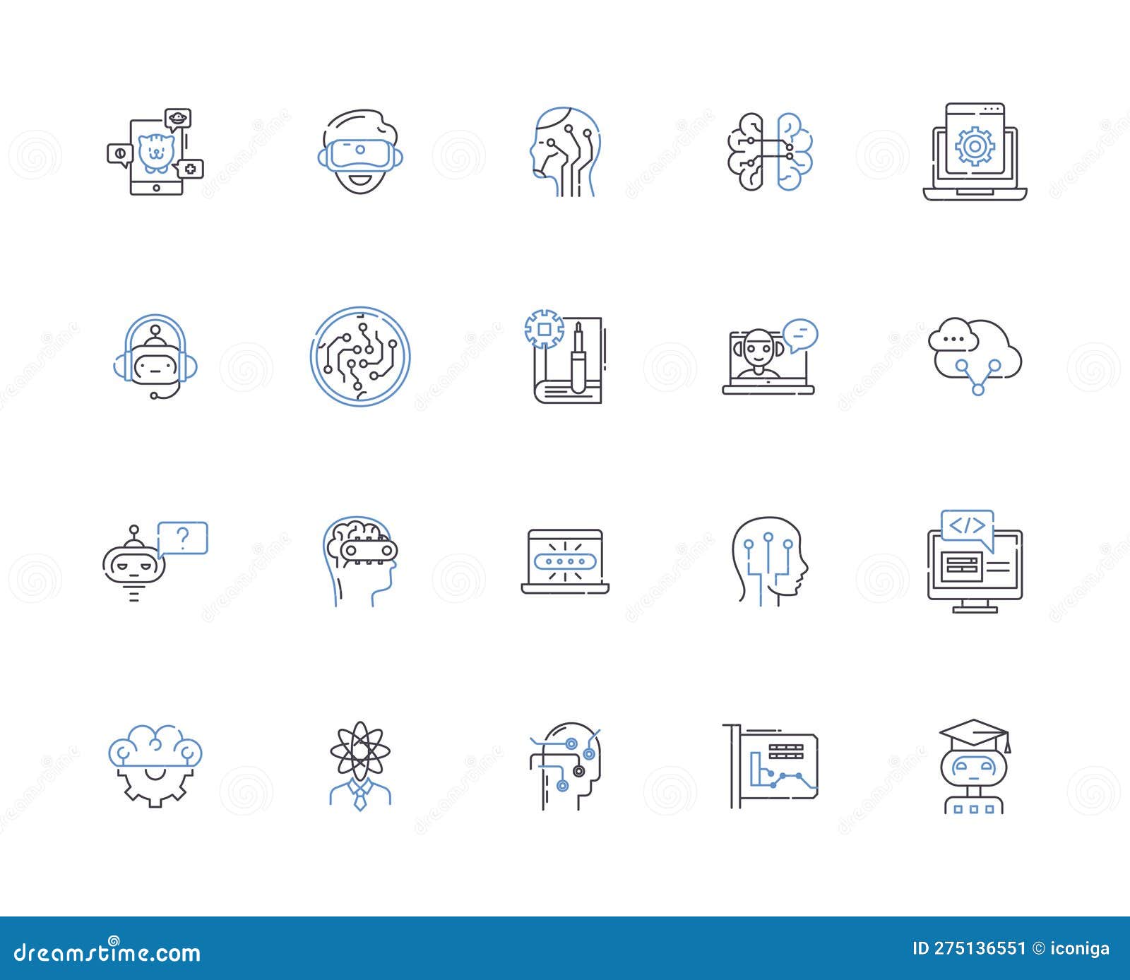 Geek Nerds Line Icons Collection Brainiacs Savants Technophiles Intellects Cognoscenti
