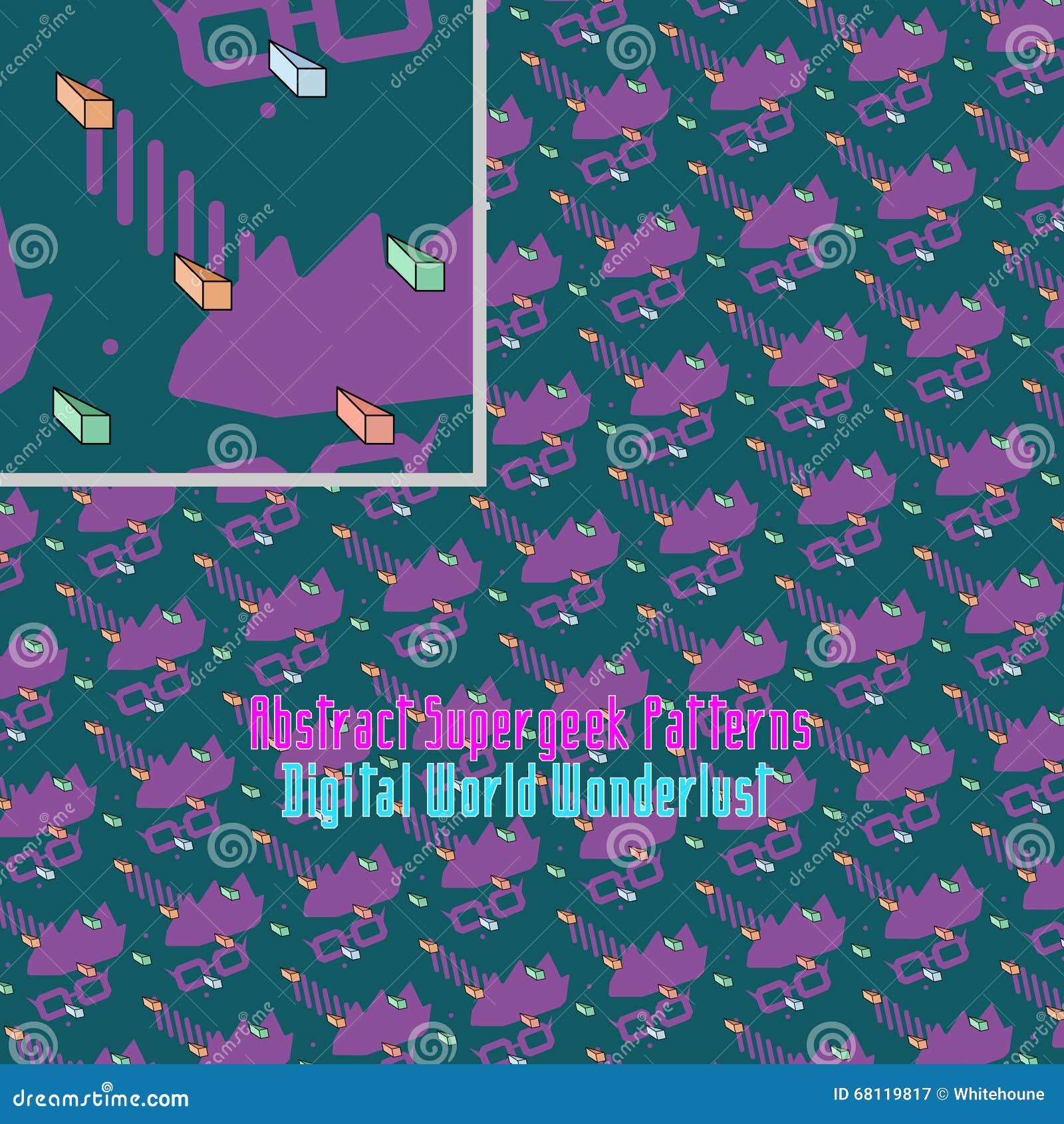 Geek pattern set stock vector. Illustration of futuristic - 68119817