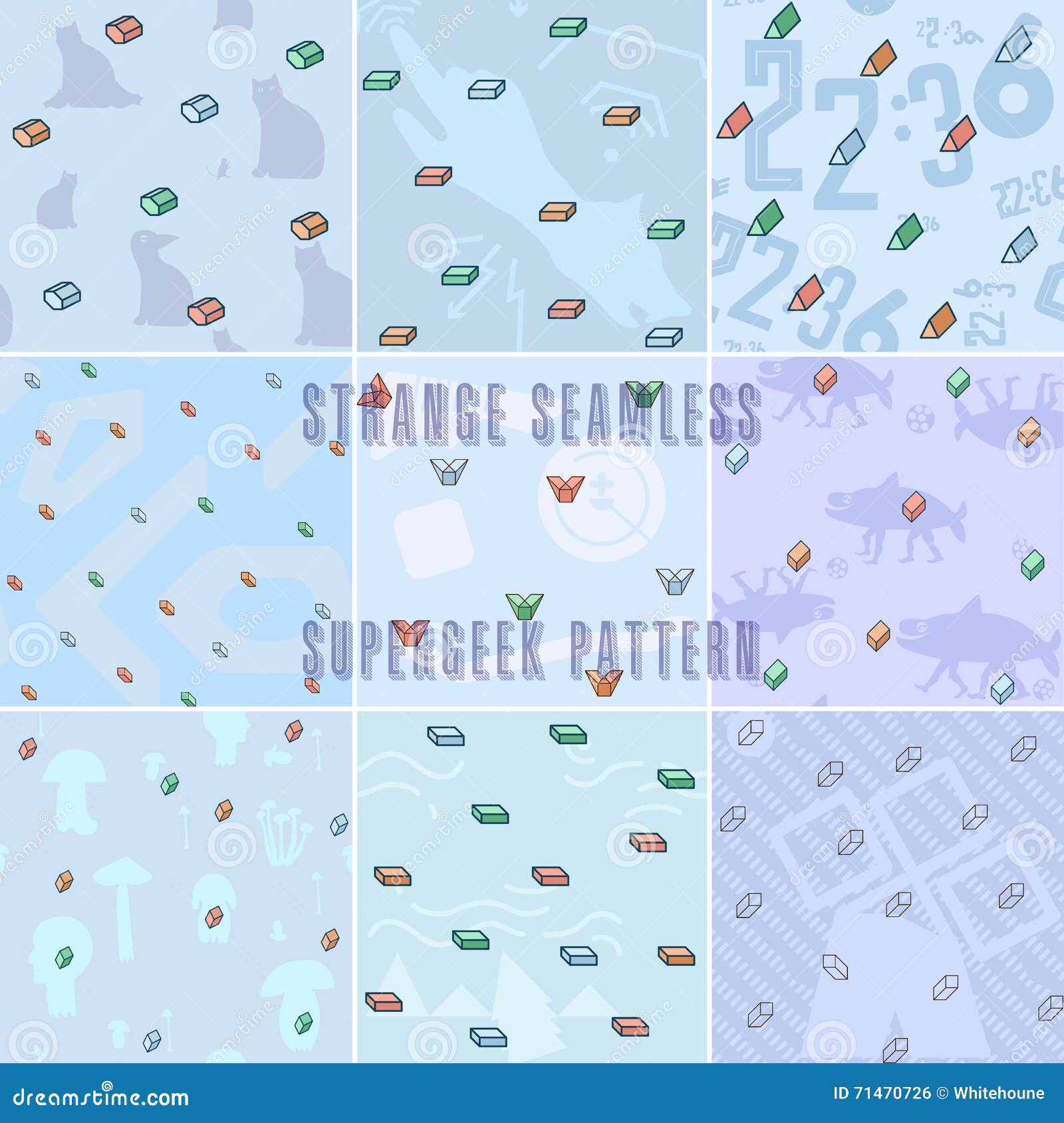 Geek pattern set stock vector. Illustration of decorative - 71470726