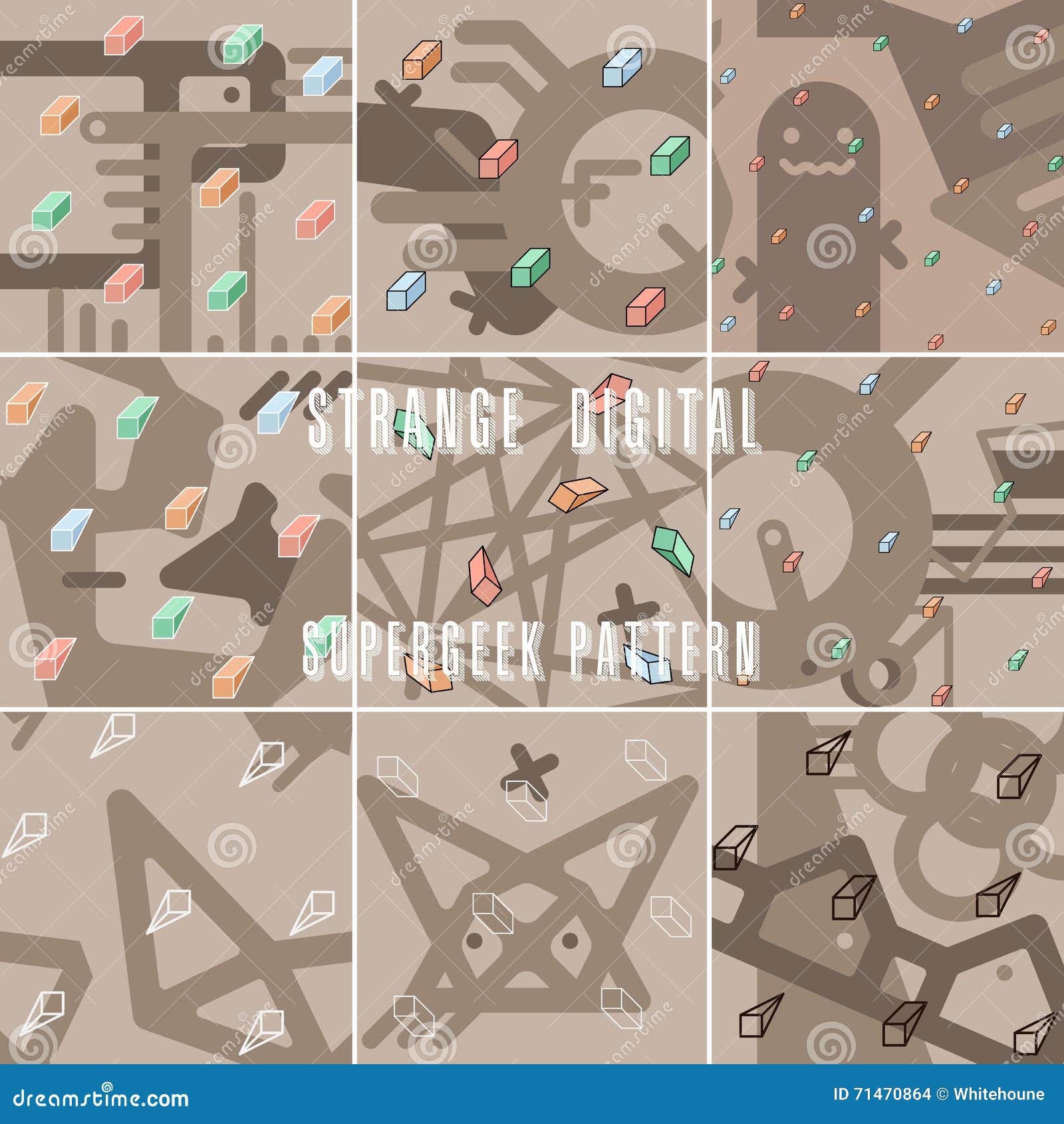 Geek pattern set stock vector. Illustration of object - 71470864