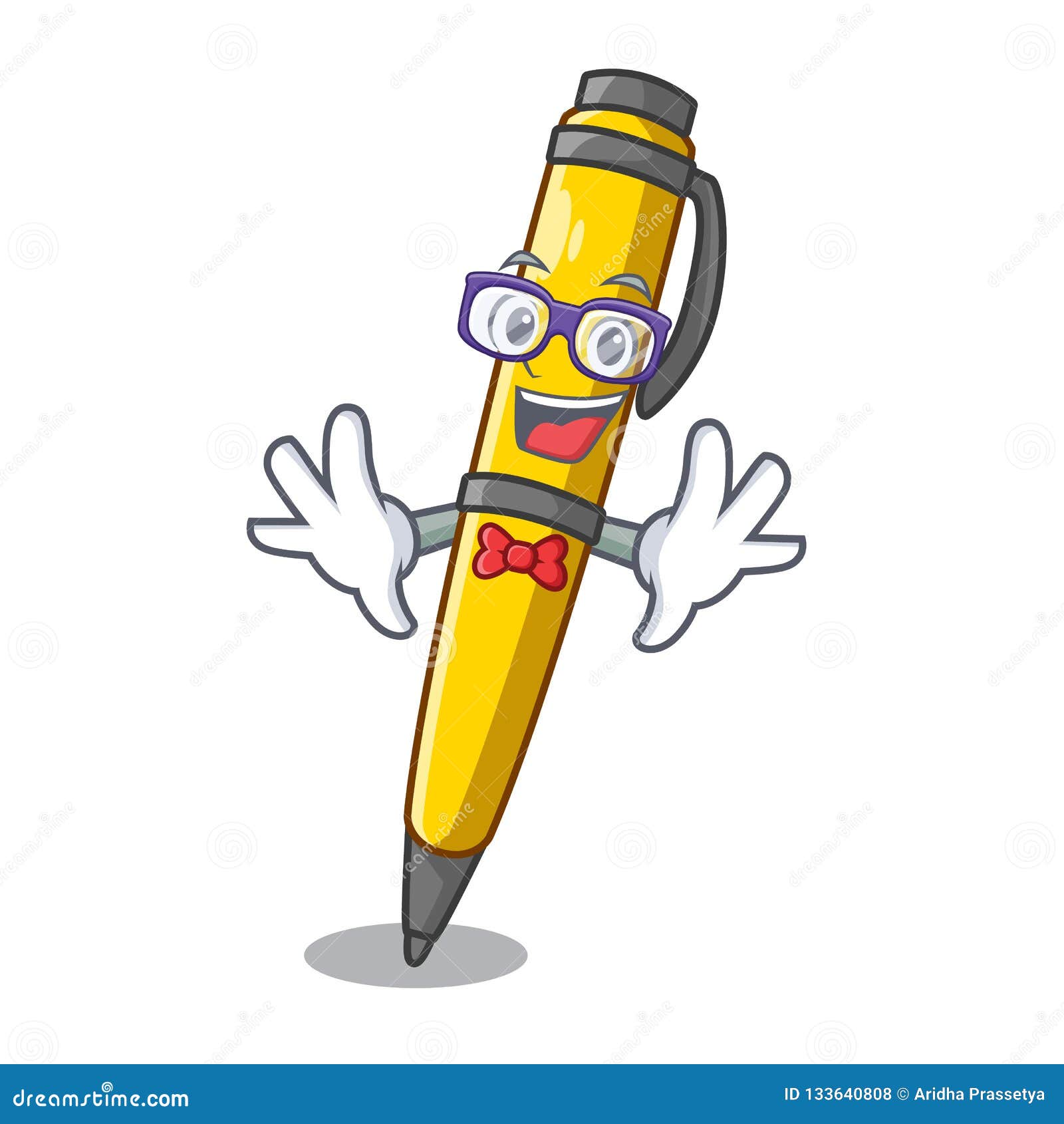 Geek Pen Can Be Used for Mascot Stock Vector - Illustration of emoticon ...