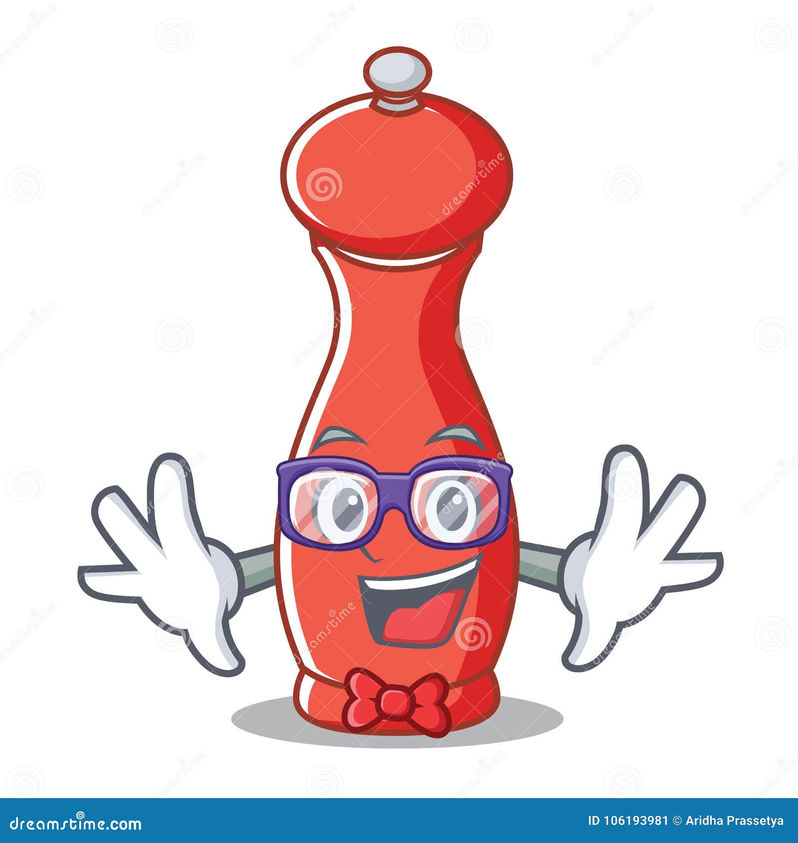 Geek Pepper Mill Character Cartoon Stock Vector - Illustration of ...