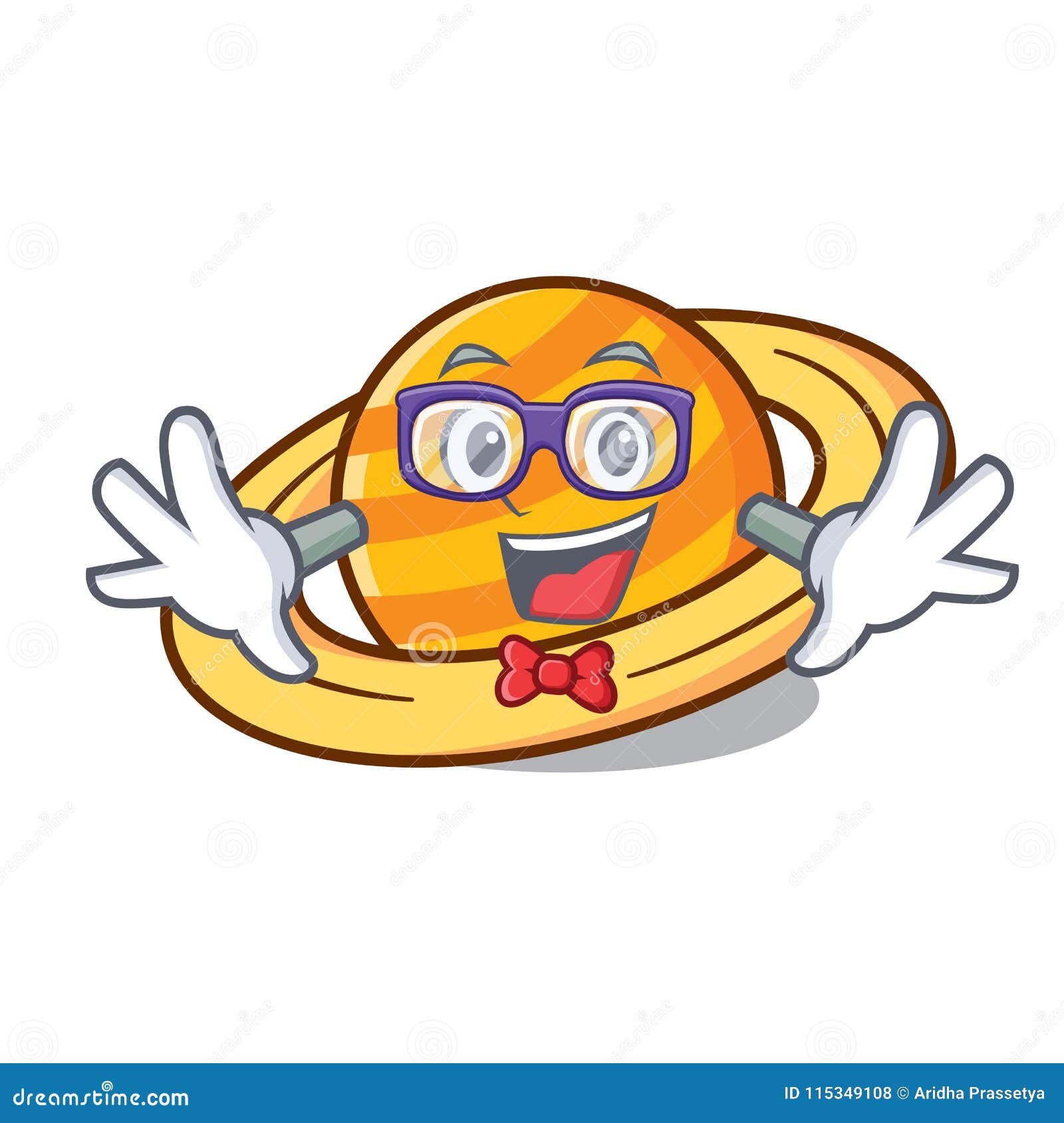 Geek Planet Saturnus Character Cartoon Stock Vector - Illustration of ...