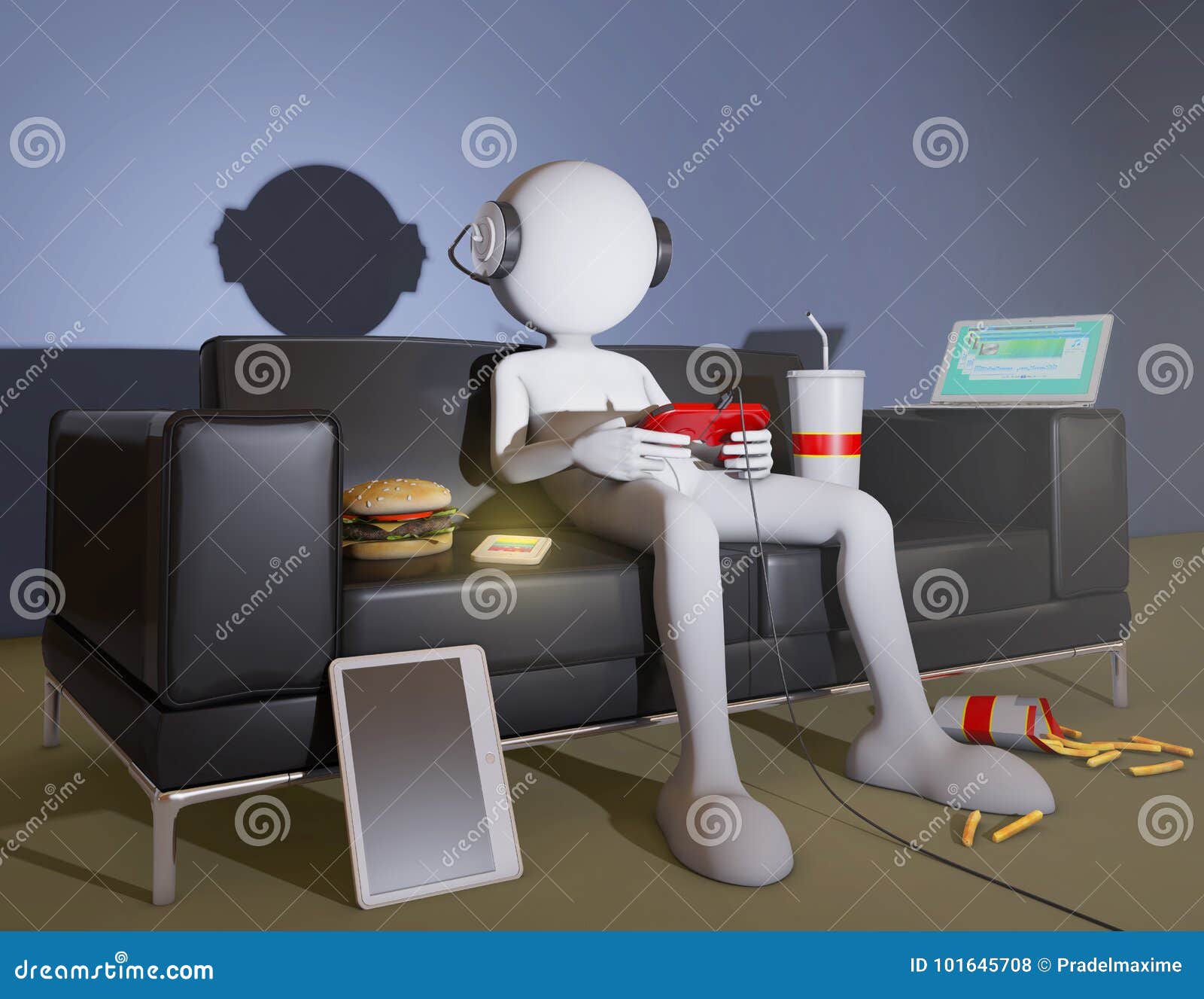 Geek player. stock illustration. Illustration of gaming - 101645708
