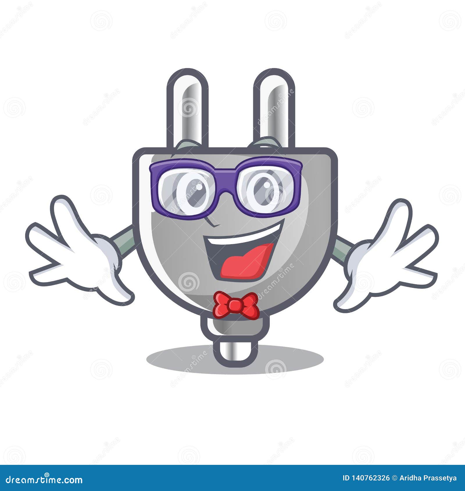 Geek Power Plug in the Character Shape Stock Vector - Illustration of ...