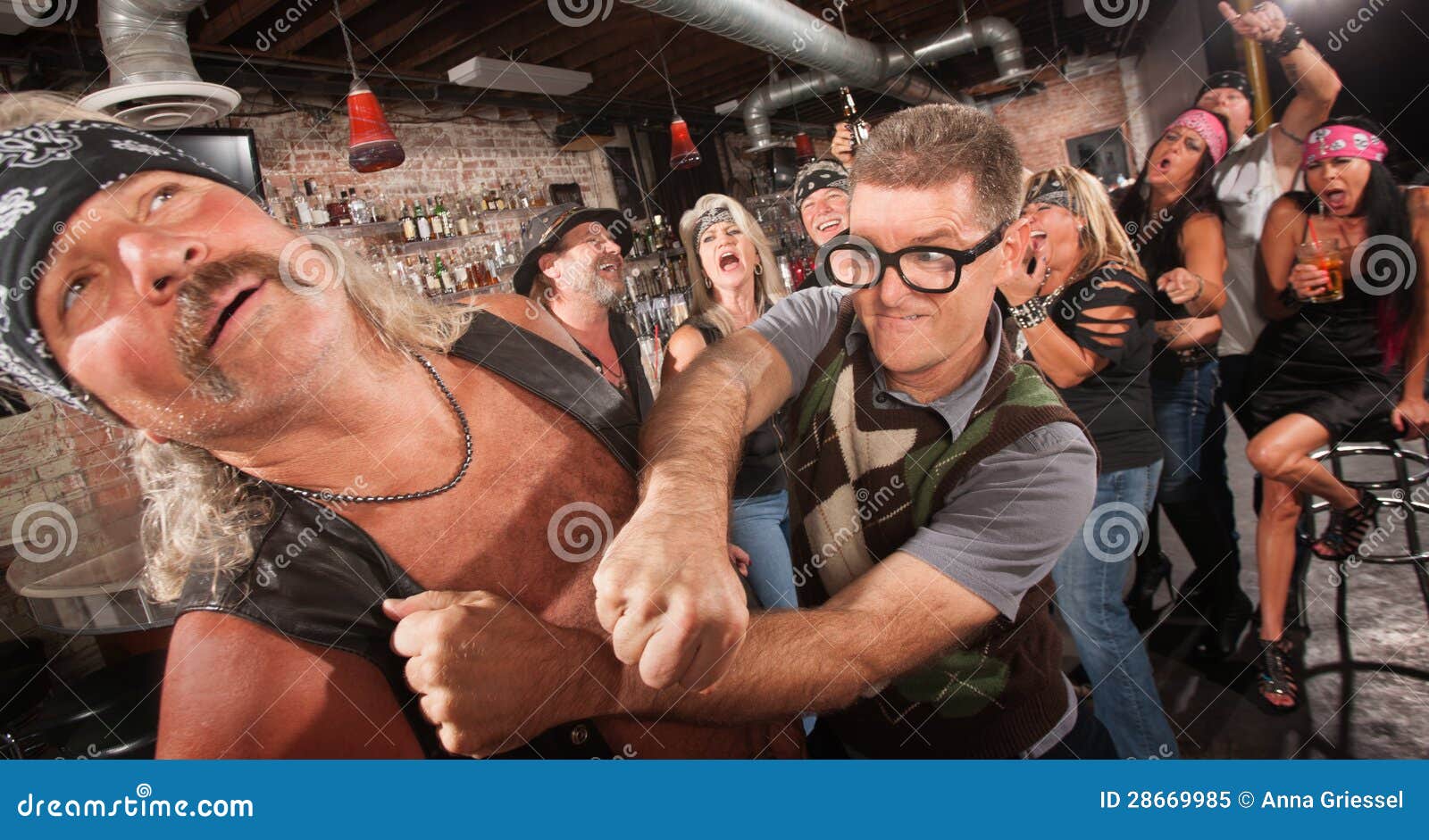Geek Punches Gang Member stock image. Image of geek, motorcycle - 28669985
