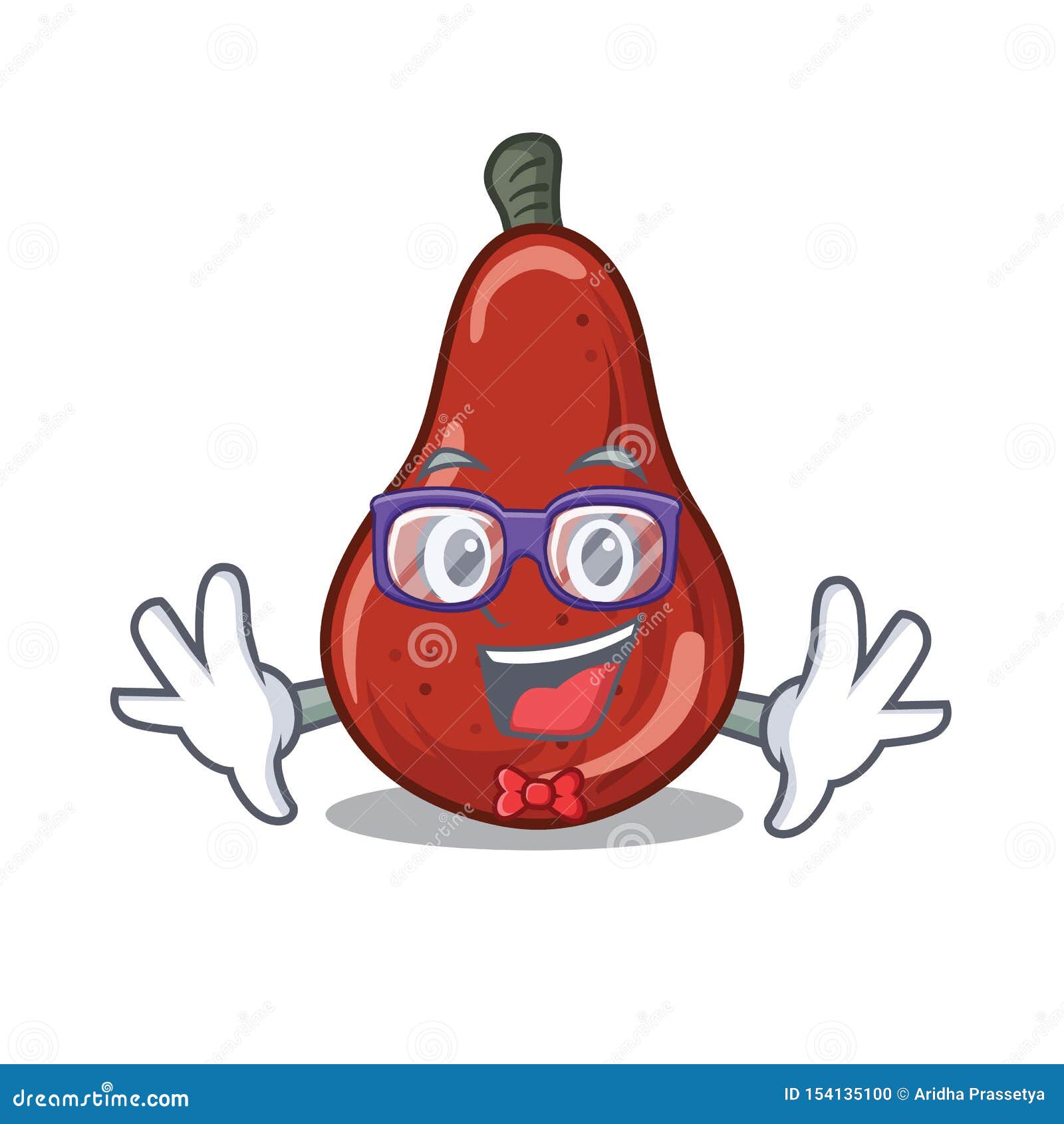 Geek Red Pears in a Cartoon Basket Stock Vector - Illustration of ...