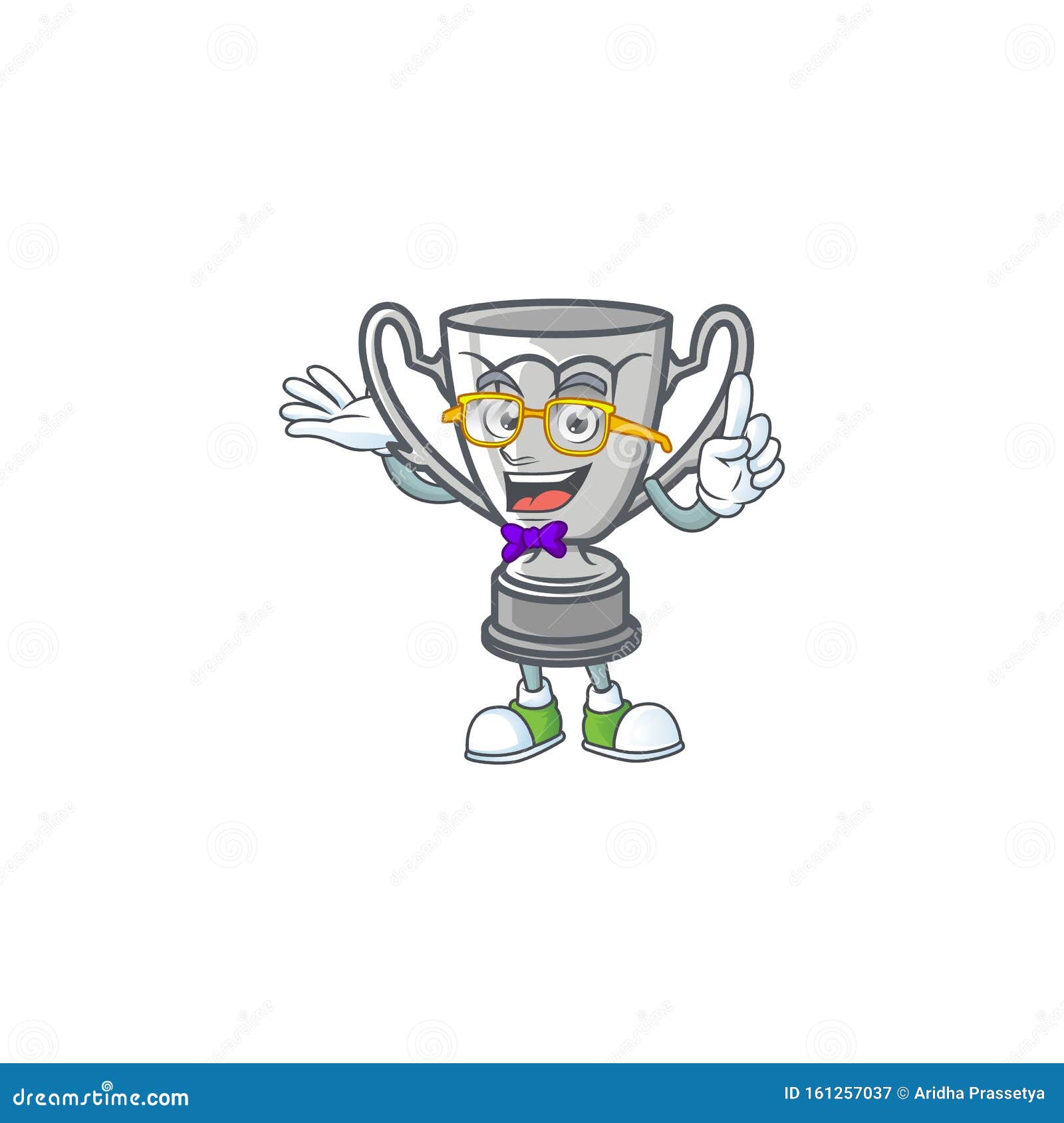 Geek Silver Trophy with Cartoon Character Shape Stock Vector ...
