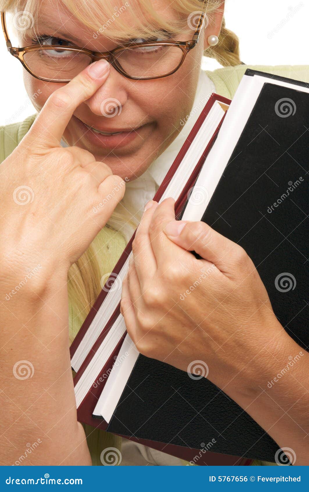 Geek Student with Braces Carries Books Stock Photo - Image of business ...