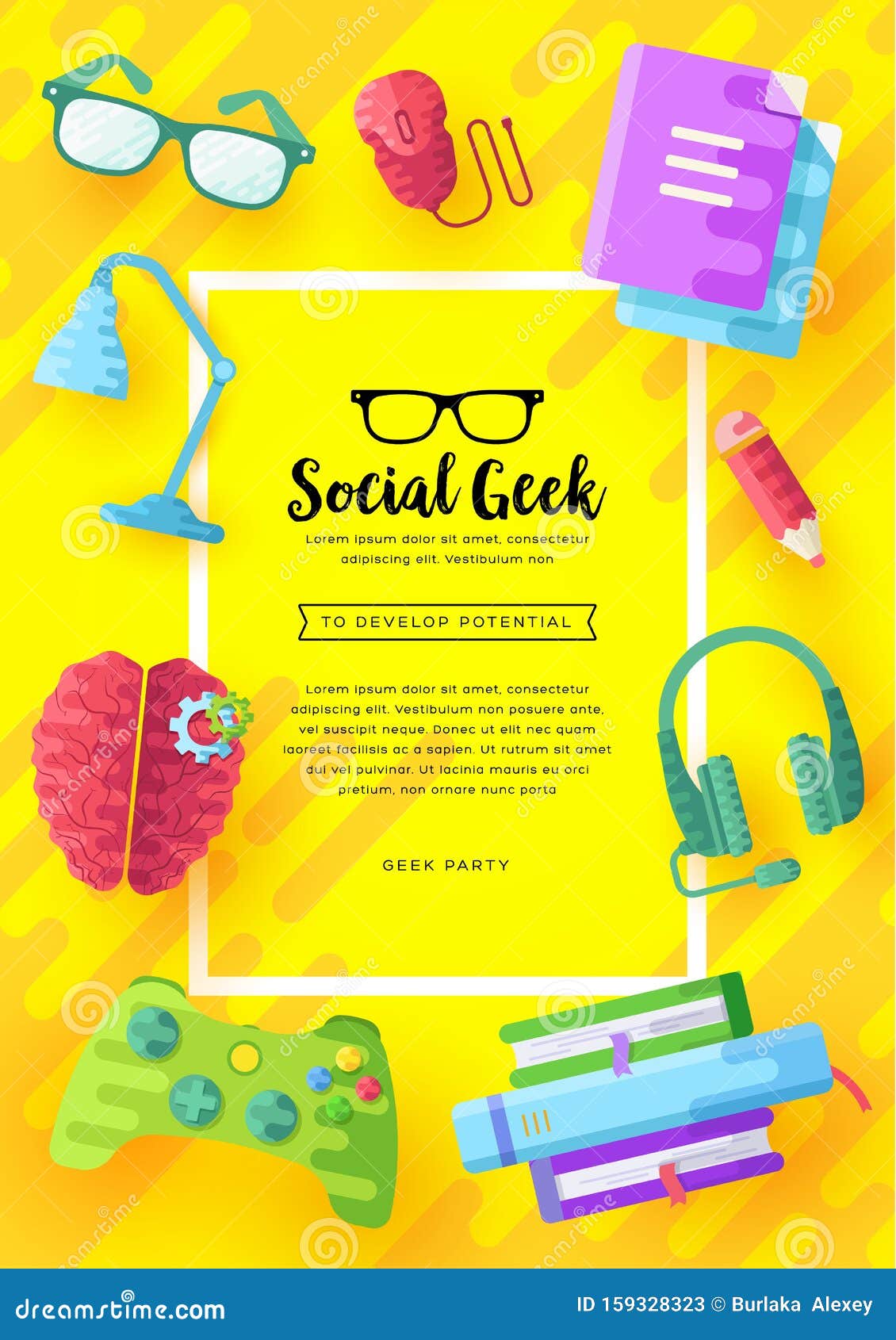 It Geeks Vector Brochure Cards Set. Office Professional Developer ...