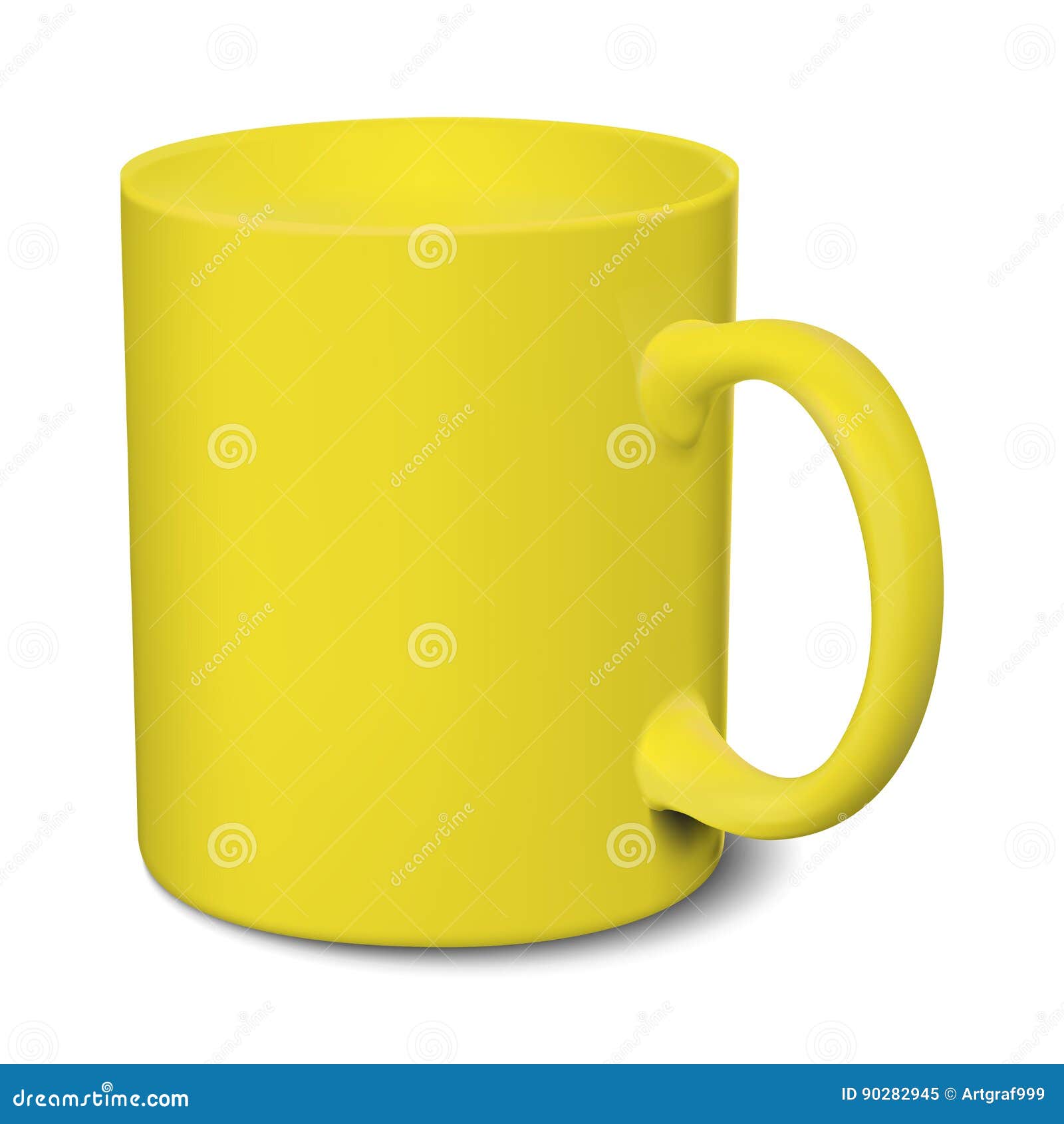 Geel Mok Realistisch 3D Model Op Een Witte Achtergrond Vector ...