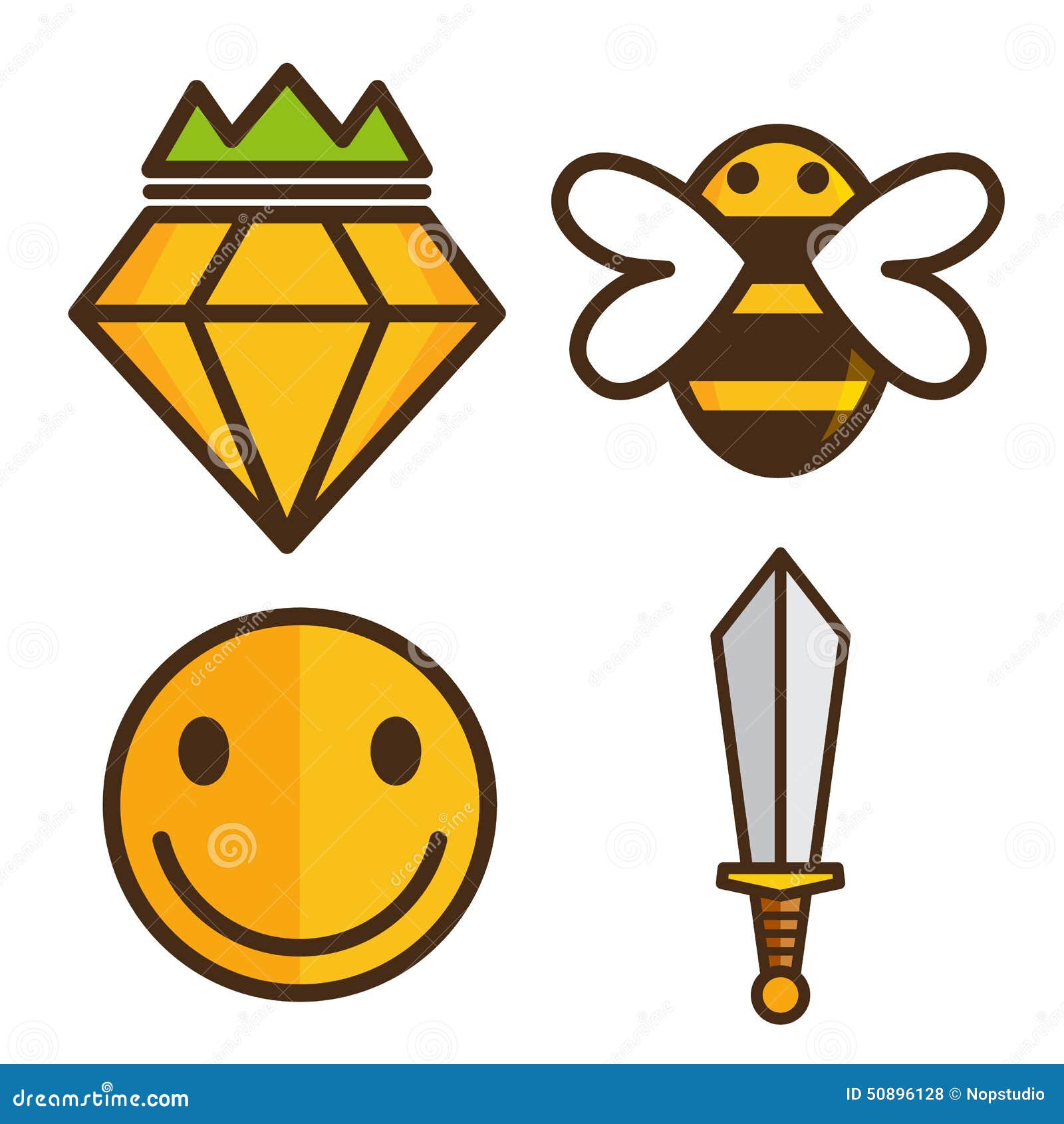 Geel voorwerp vector illustratie. Illustration of zwaard - 50896128