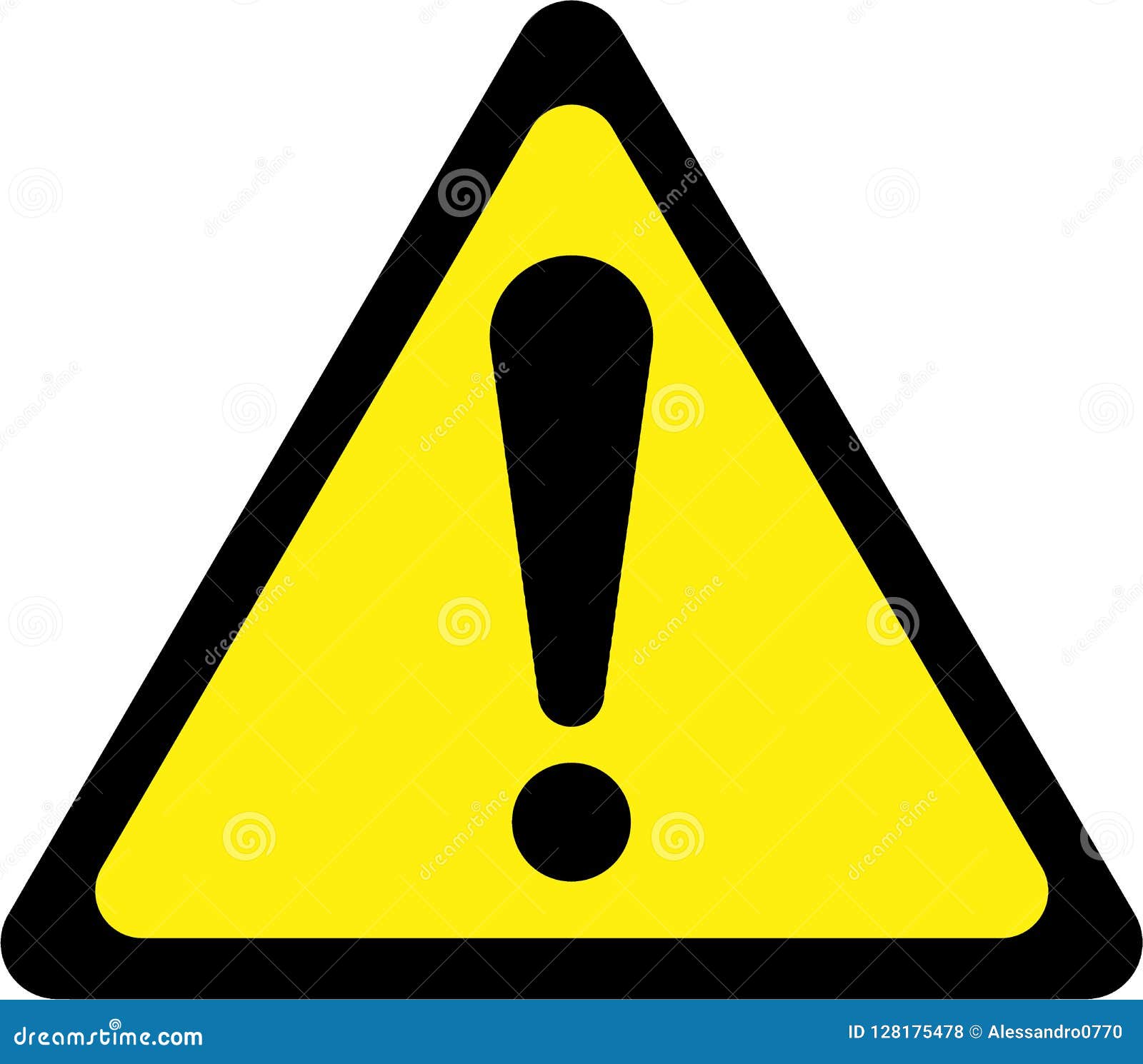 Geel Waarschuwingsbord Met Uitroepteken Stock Illustratie ...