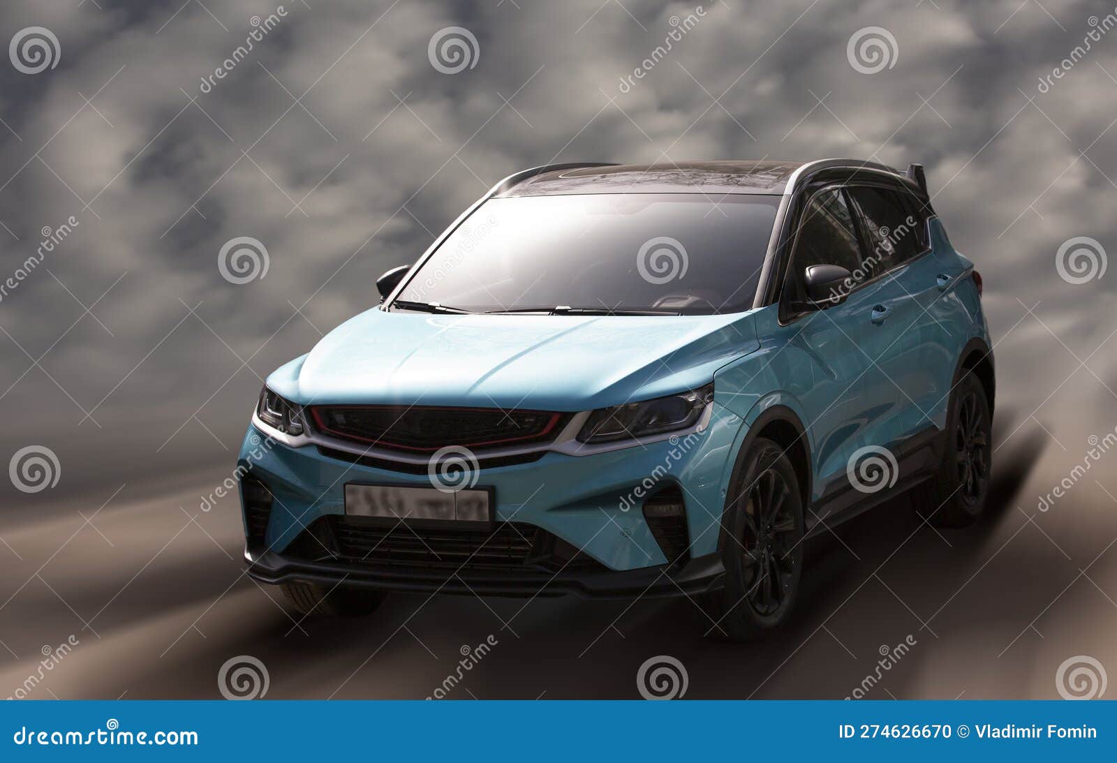Geely blue ca. stock photo. Image of sedan, blurred - 274626670