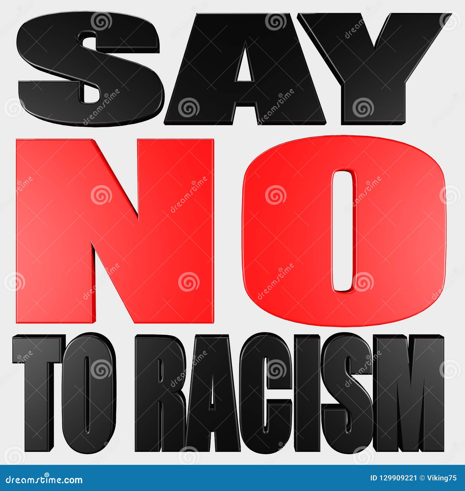 Geen 3d Racisme Rode En Zwarte Tekst Geeft Terug Stock Illustratie ...