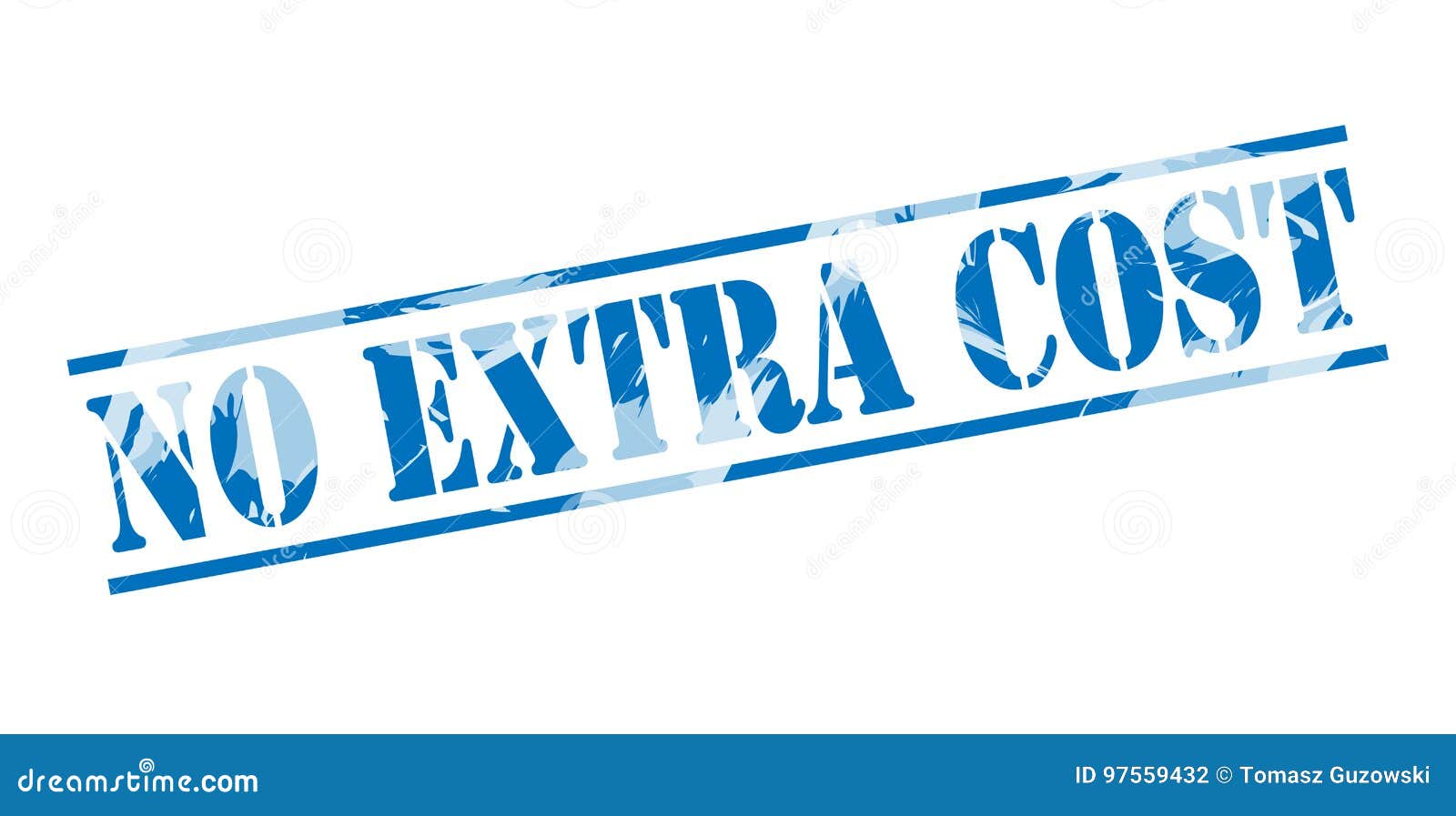 Geen Extra Kosten Blauwe Zegel Stock Illustratie - Illustration of ...
