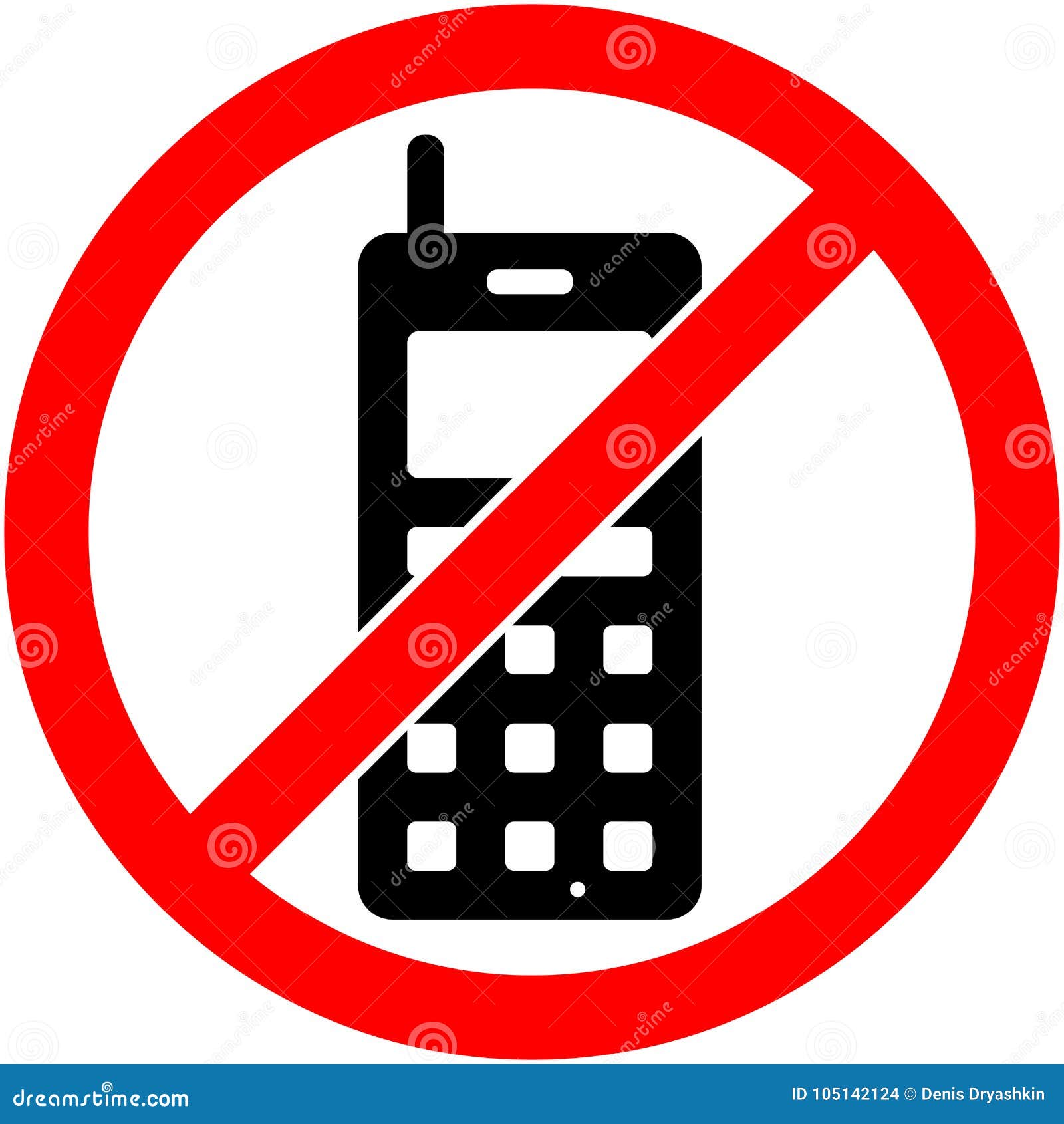 Geen Telefoon, Telefoon Belemmerd Symbool Vector Vector Illustratie ...