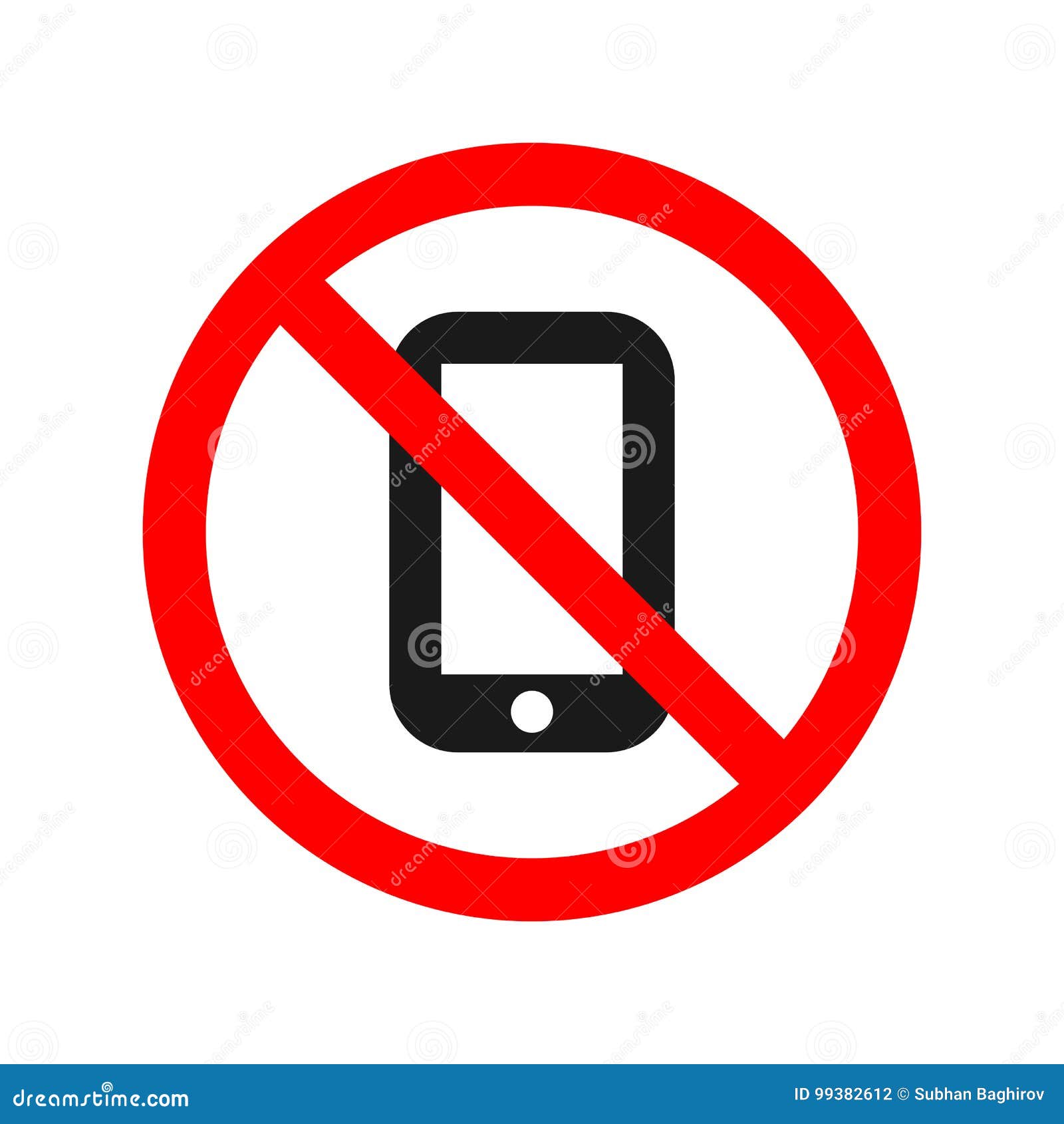 Geen Telefoon Stond Teken Toe Vector Illustratie - Illustration of ...