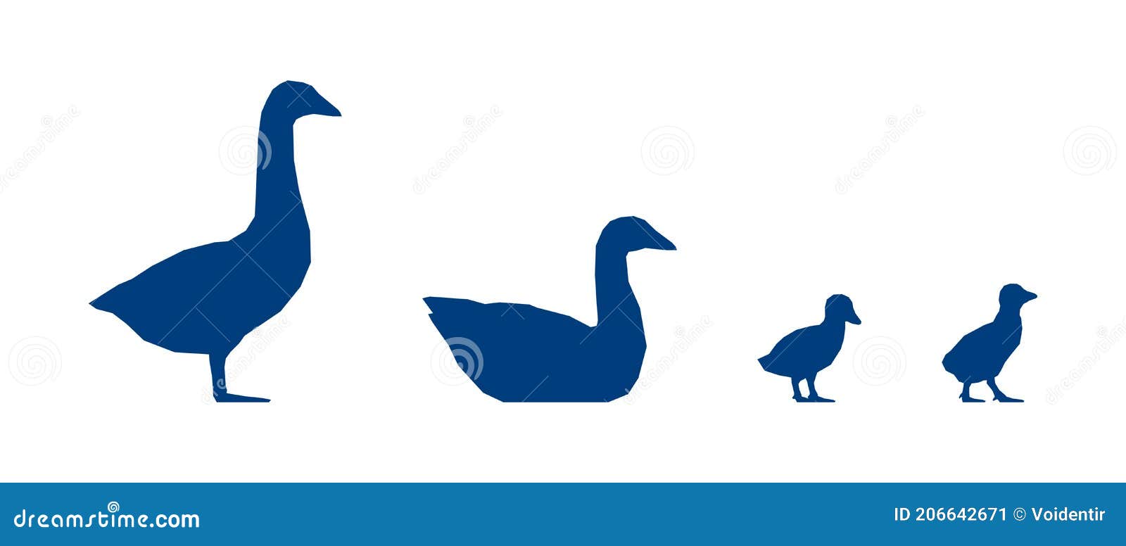 Low Poly Geese and Goslings Stock Vector - Illustration of full ...