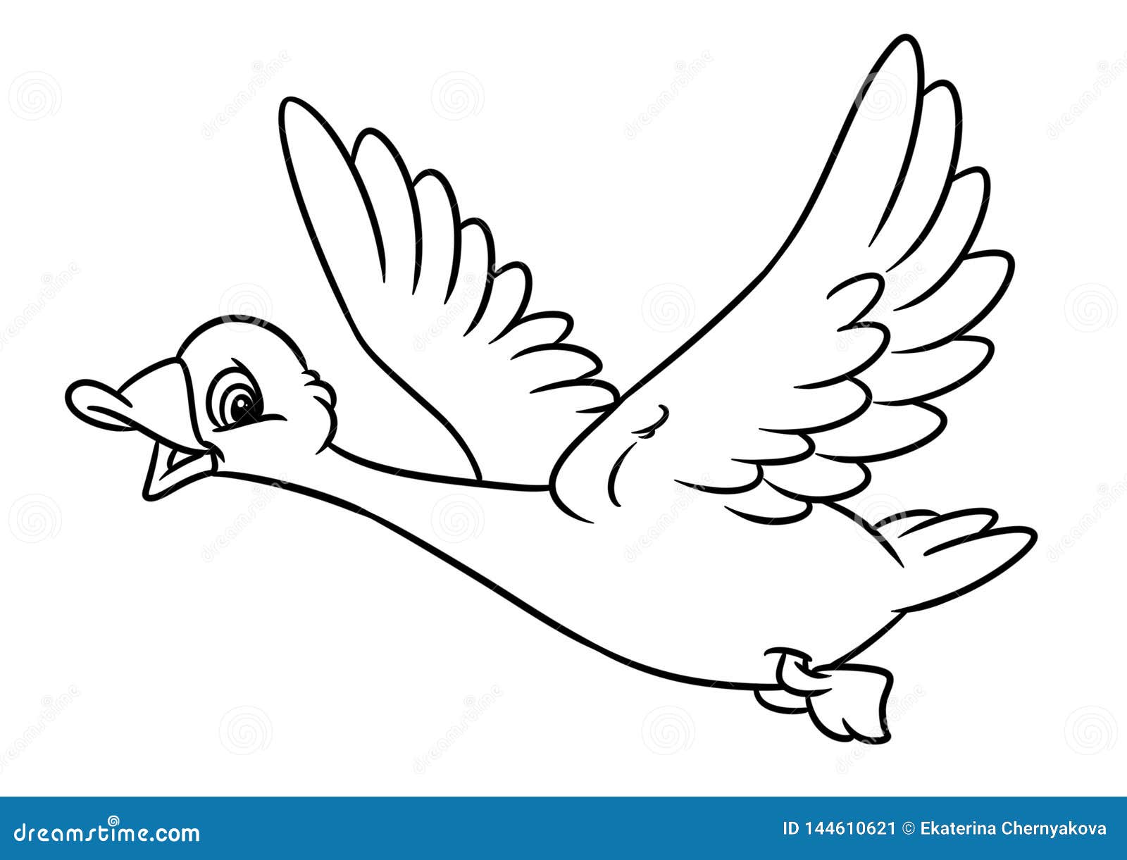 Geese Funny Birds Fly Cartoon Coloring Page Stock Illustration ... Geese Funny Birds Fly Cartoon Coloring Page Stock Illustration ...
