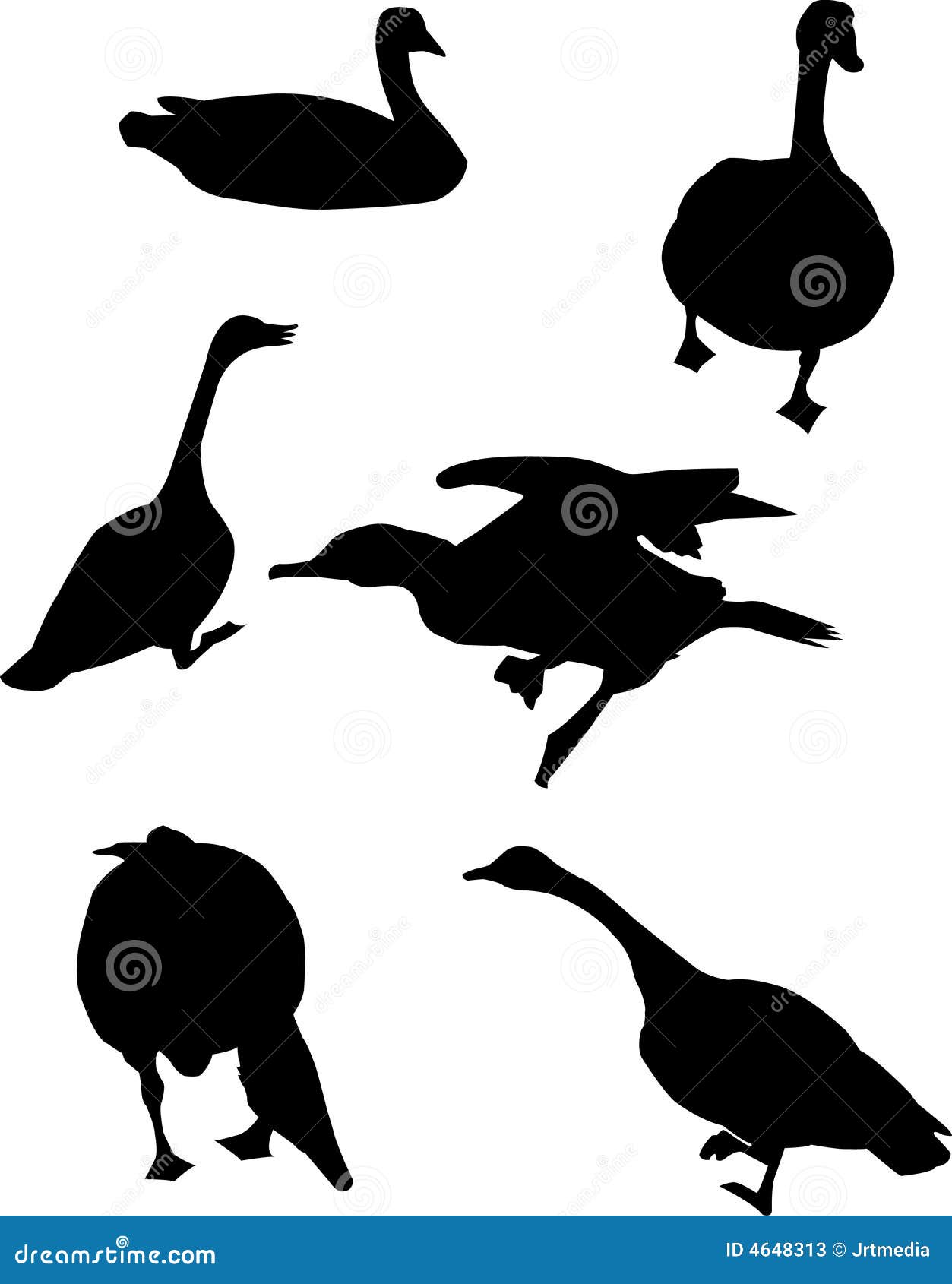 Geese Silhouettes stock vector. Illustration of digital - 4648313