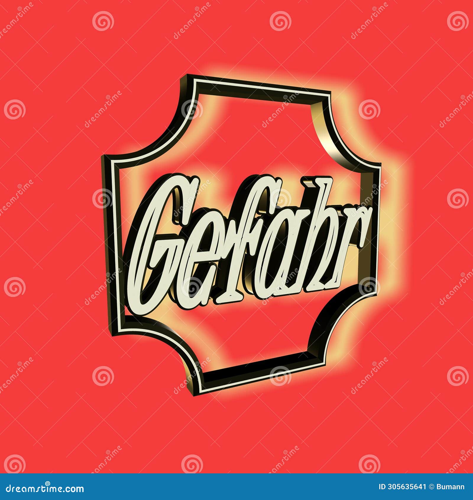 "Gefahr" "Danger" - Word, Lettering or Text As 3D Illustration, 3D ...