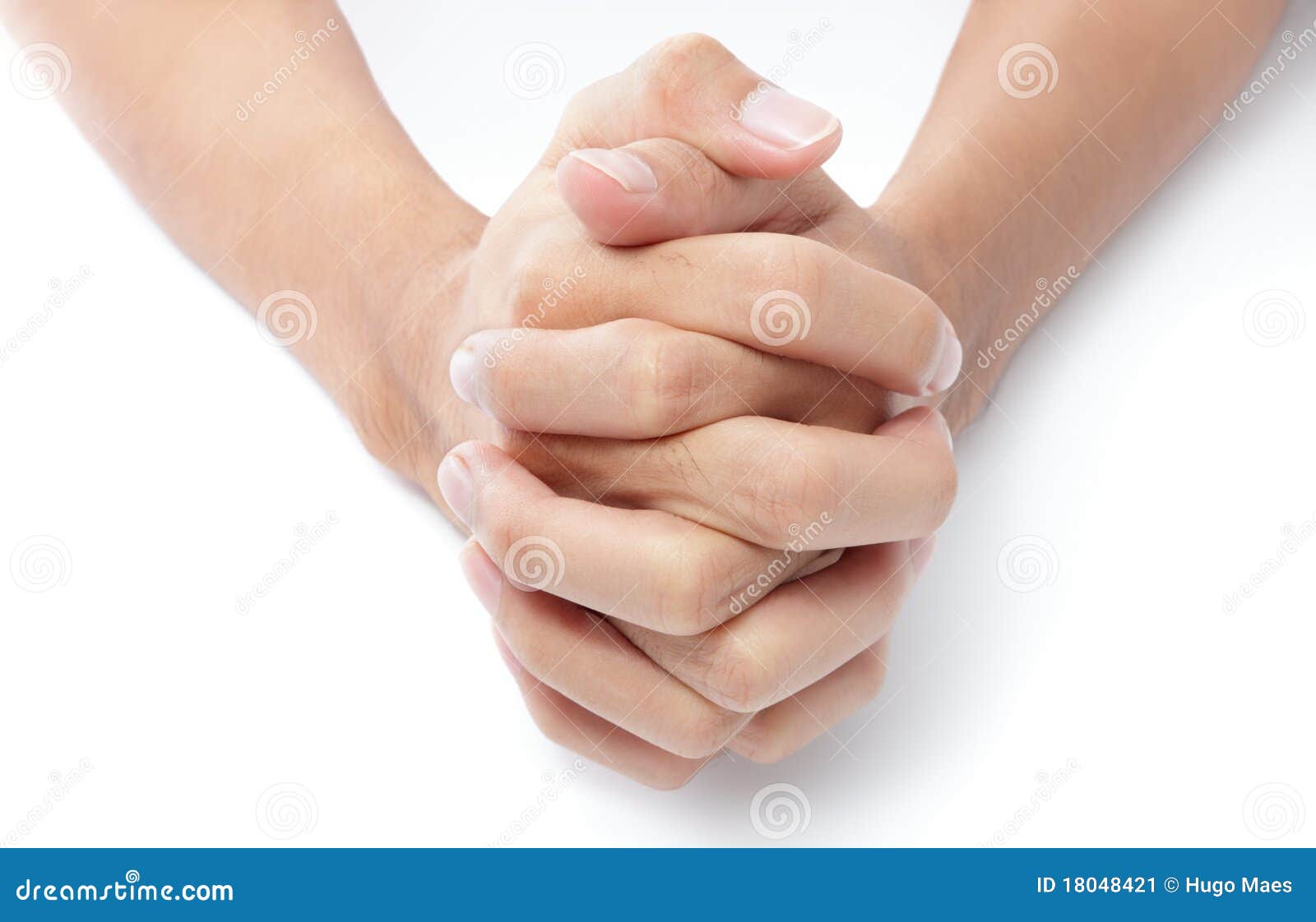 Gefaltete betende Hände stockbild. Bild von bitten, beten - 18048421