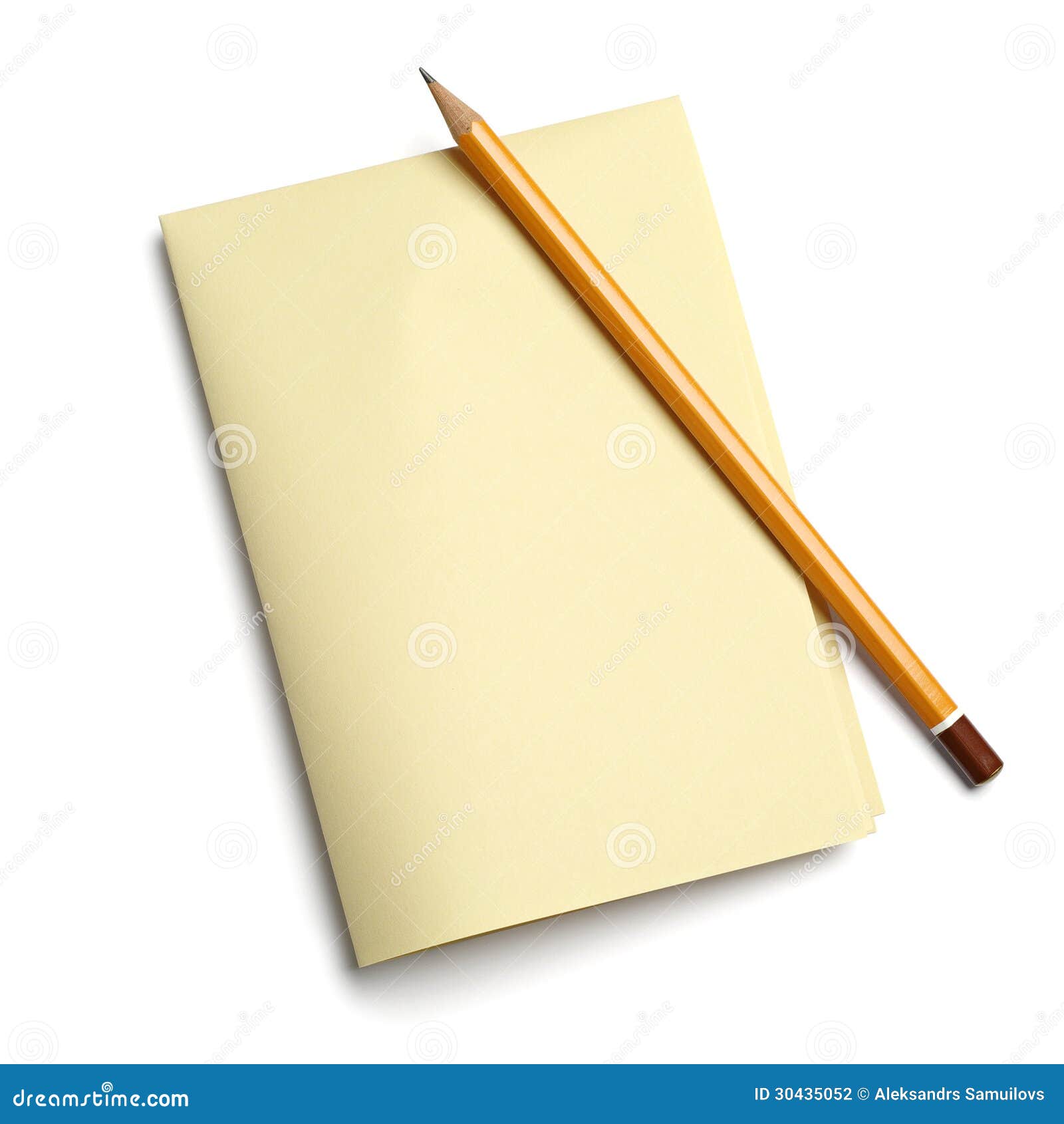 Gefaltetes Blatt Papier Und Bleistift Stockfoto - Bild von aufkleber ...