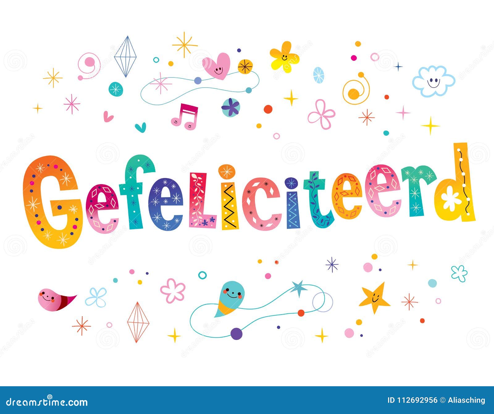 Gefeliciteerd - Gelukwensen in Het Nederlands Vector Illustratie ...