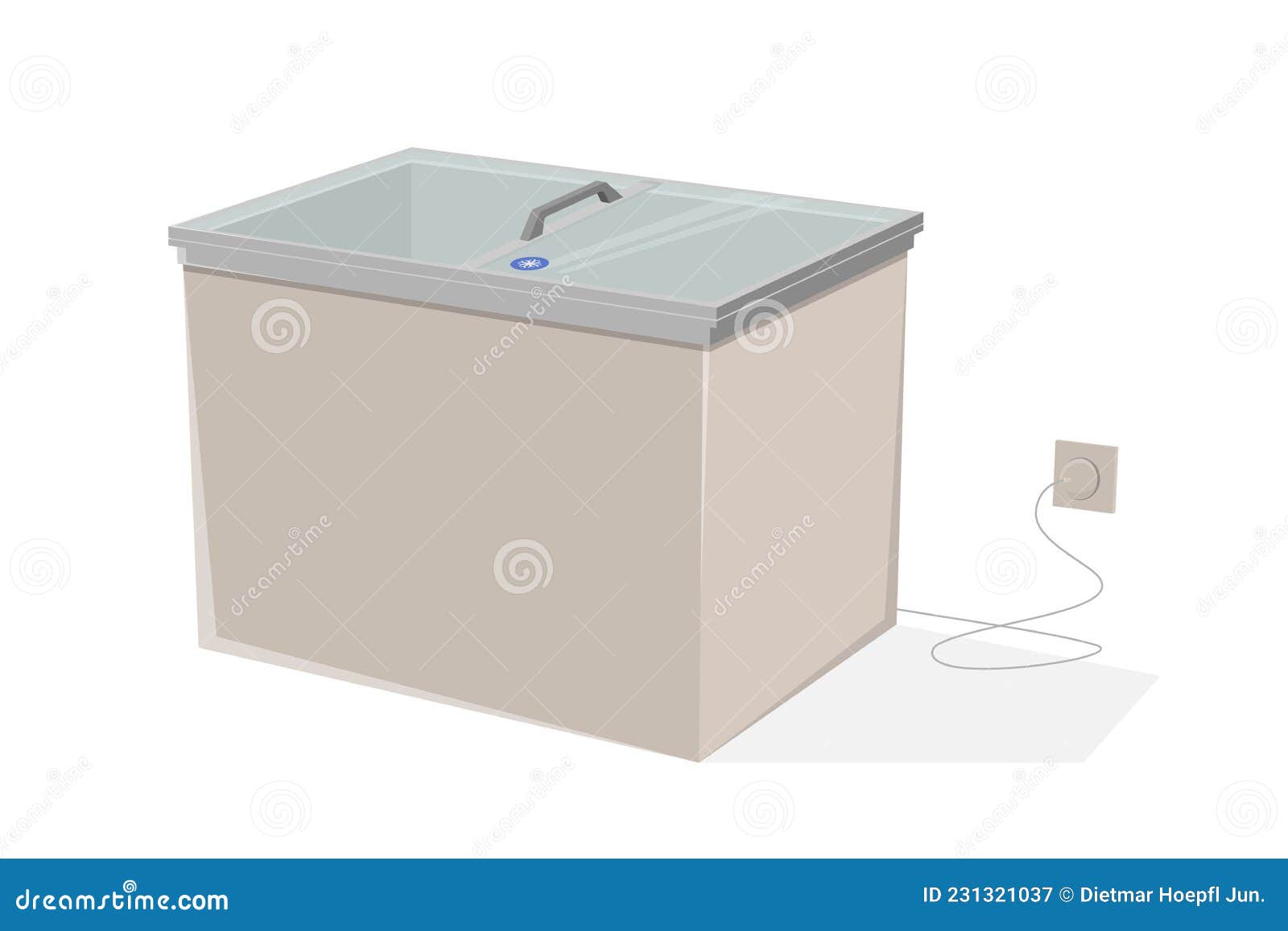 Cartoon Illustration of a Freezer Stock Vector - Illustration of ...