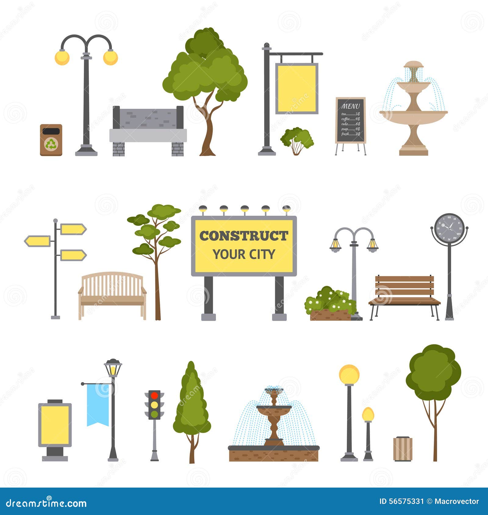 Gegenstand-Satz im Freien vektor abbildung. Illustration von konzept ...