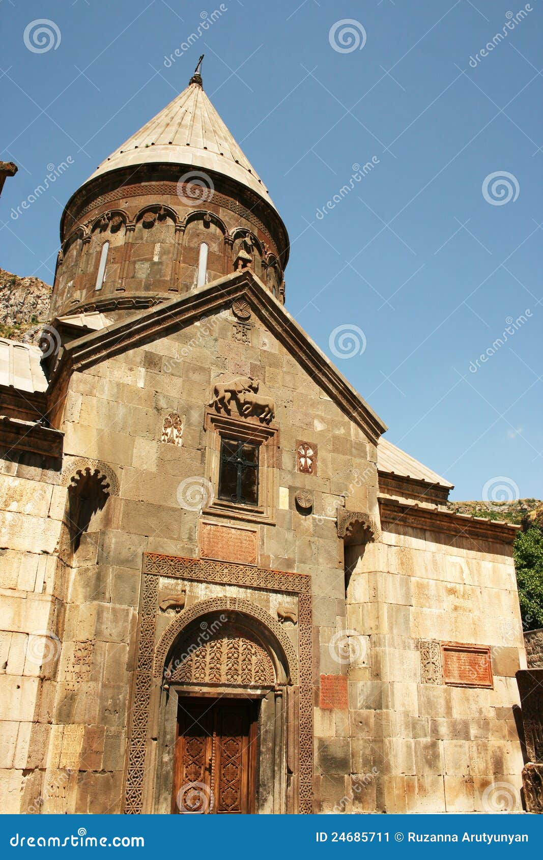 Geghard monastery stock image. Image of historical, memory - 24685711