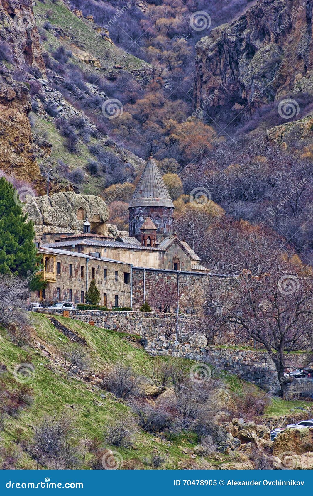 Geghard tower stock image. Image of rest, rock, round - 70478905