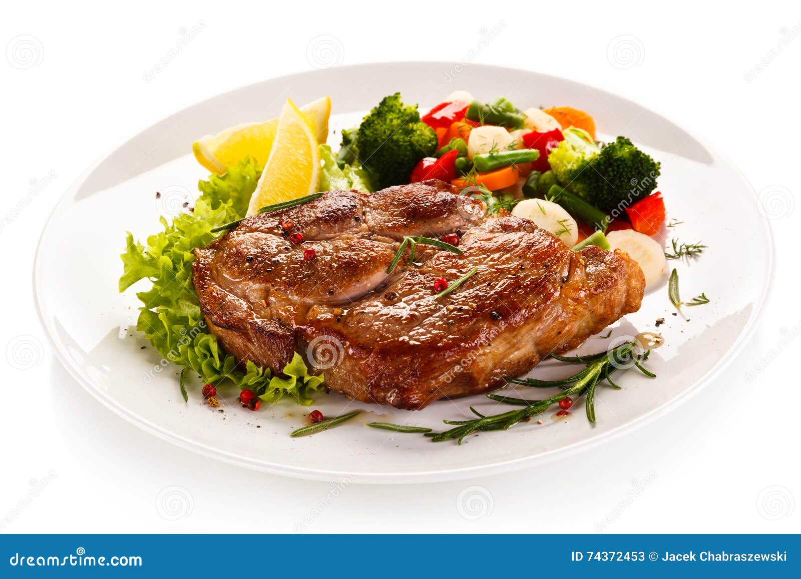 Gegrilltes Fleisch stockbild. Bild von hieb, mittagessen - 74372453
