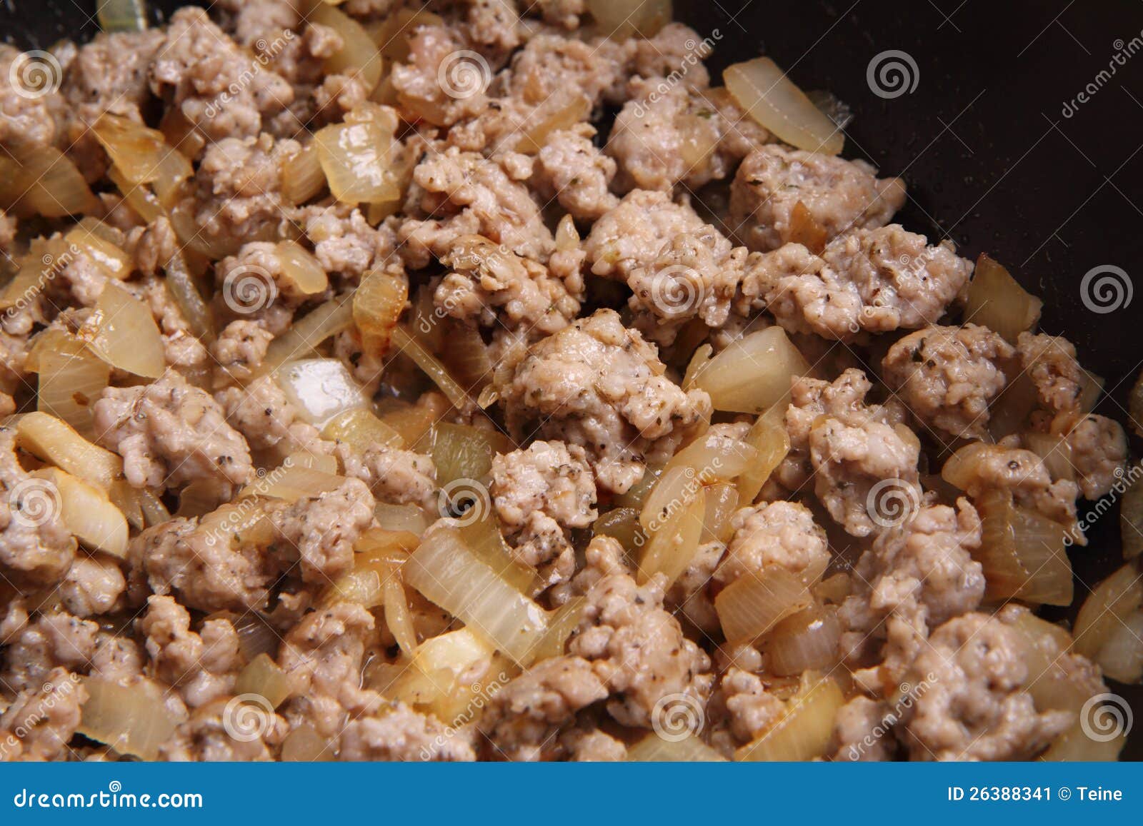 Gehacktes Fleisch Und Zwiebel Stockbild - Bild von isolationsschlauch ...
