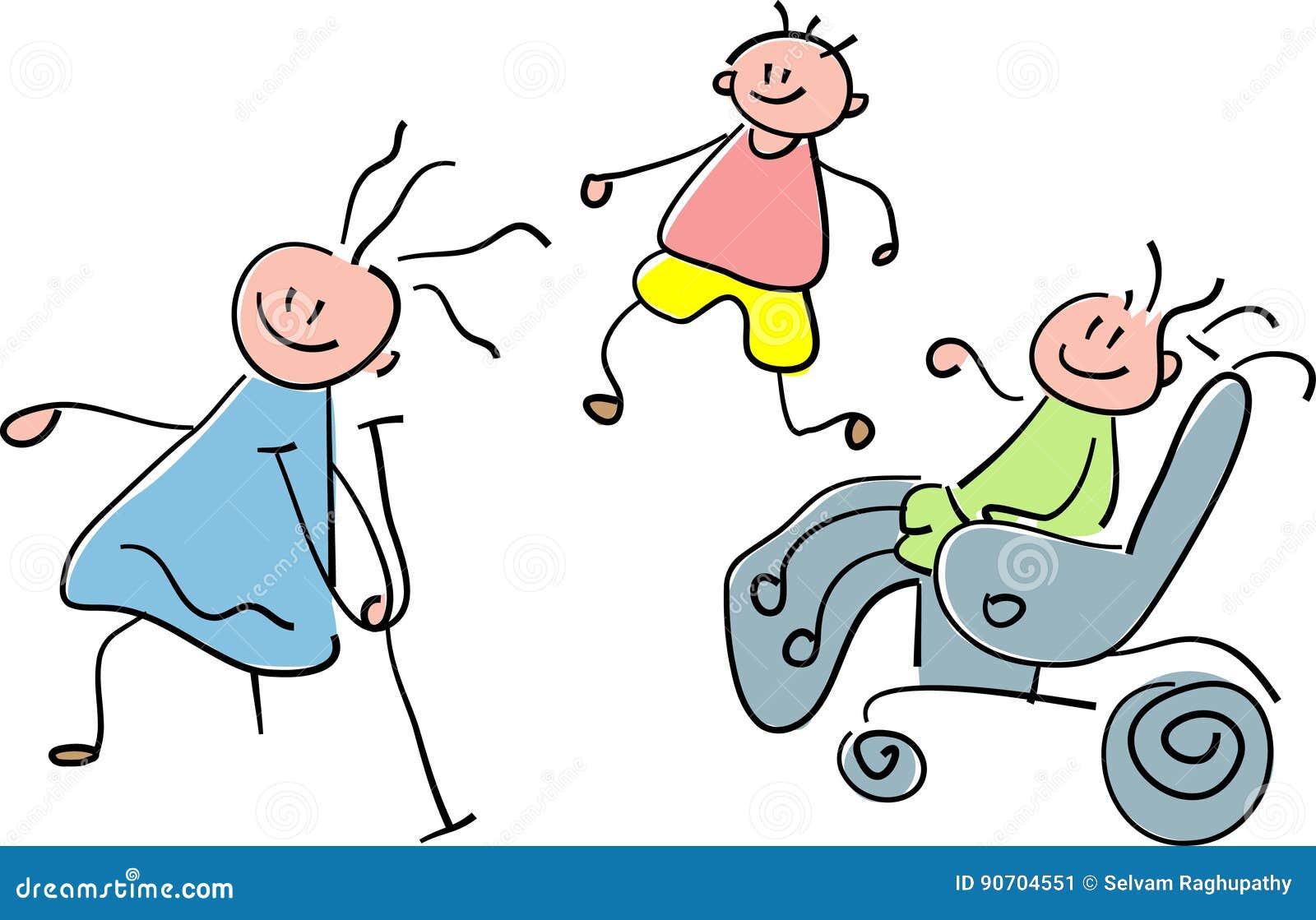 Gehandicapte kinderen vector illustratie. Illustration of kinderachtig ...