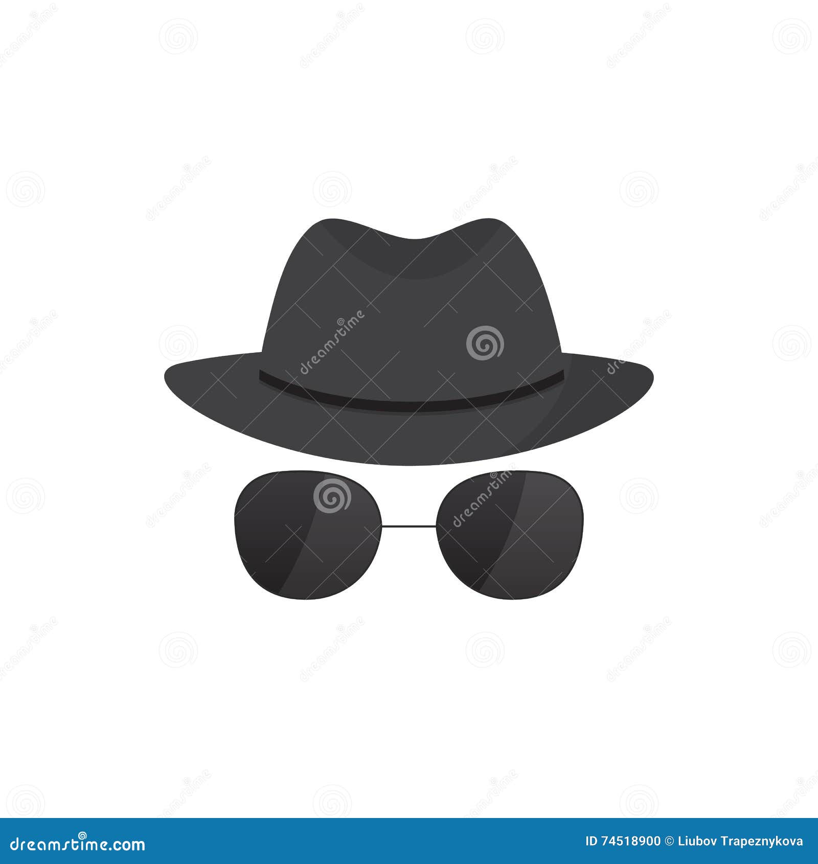 Geheimagentikone in Einem Hut Stock Abbildung - Illustration von mann ...