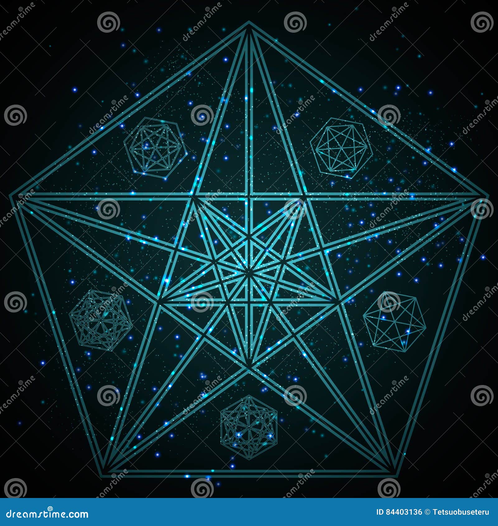 Geheimzinnige meetkunde vector illustratie. Illustration of versiering ...