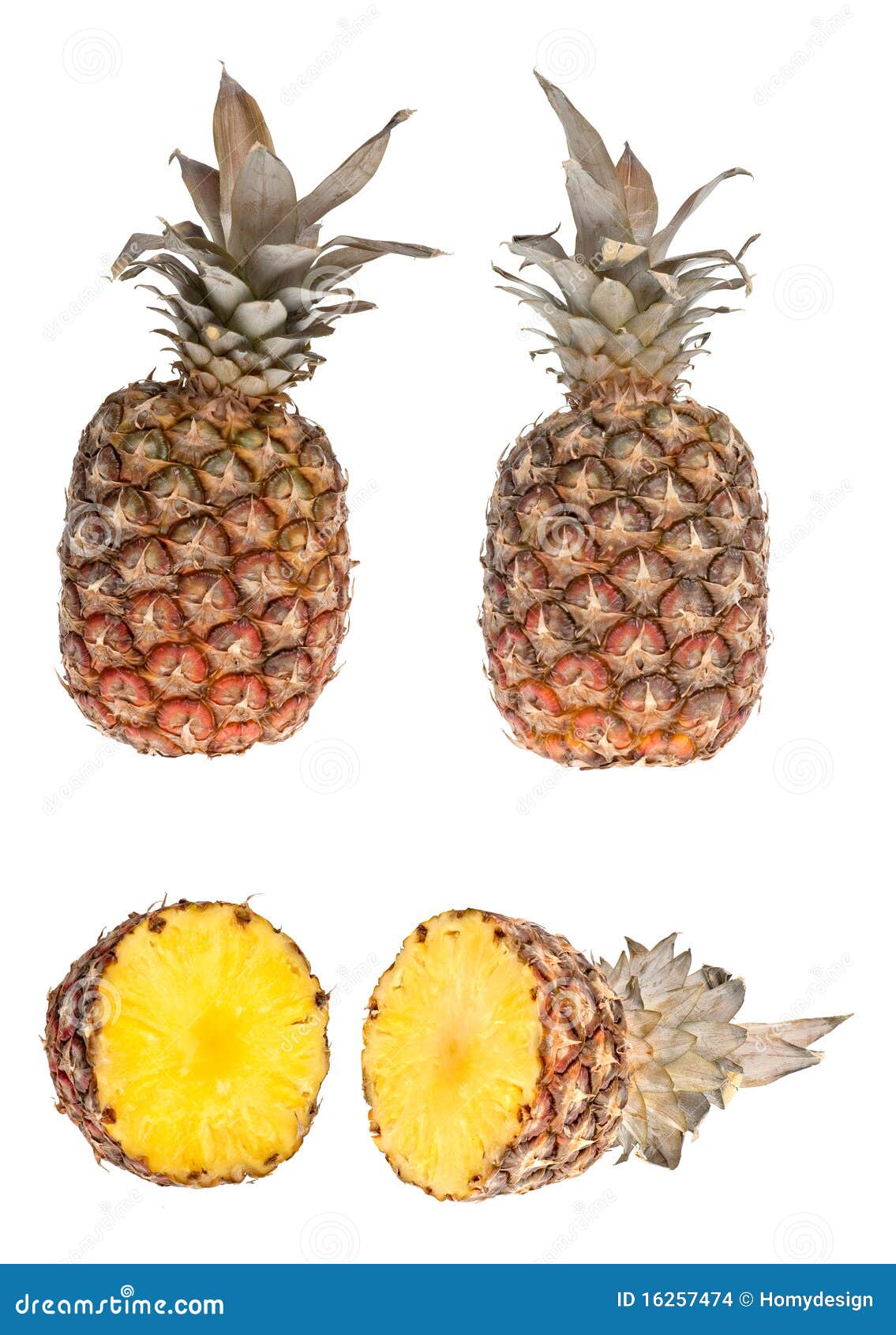 Gehele en halve ananas stock foto. Image of sappig, lomp - 16257474